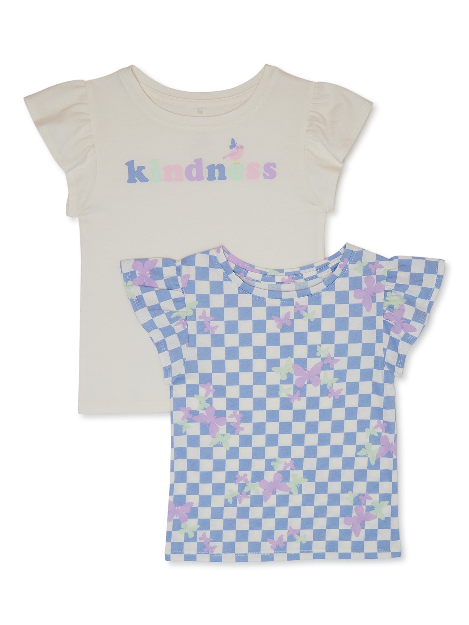 365 Kids from Garanimals Girls Flutter Sleeve Tee - Walmart.com