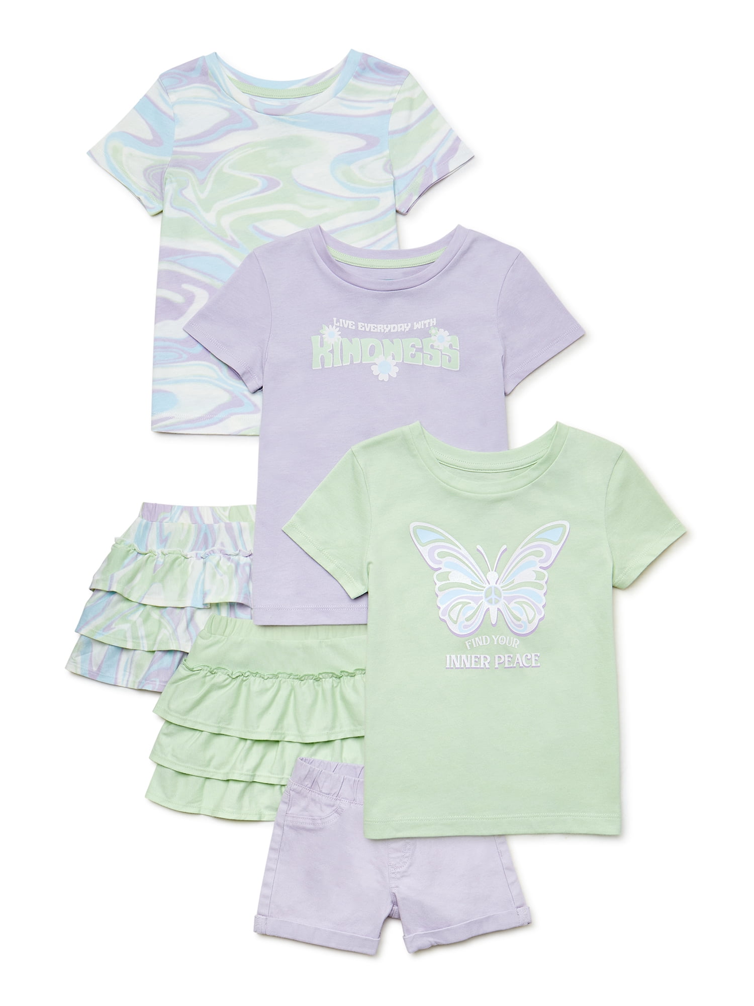 365 Kids from Garanimals Girls Mix & Match Kid Pack, 6-Piece, Sizes 4 ...