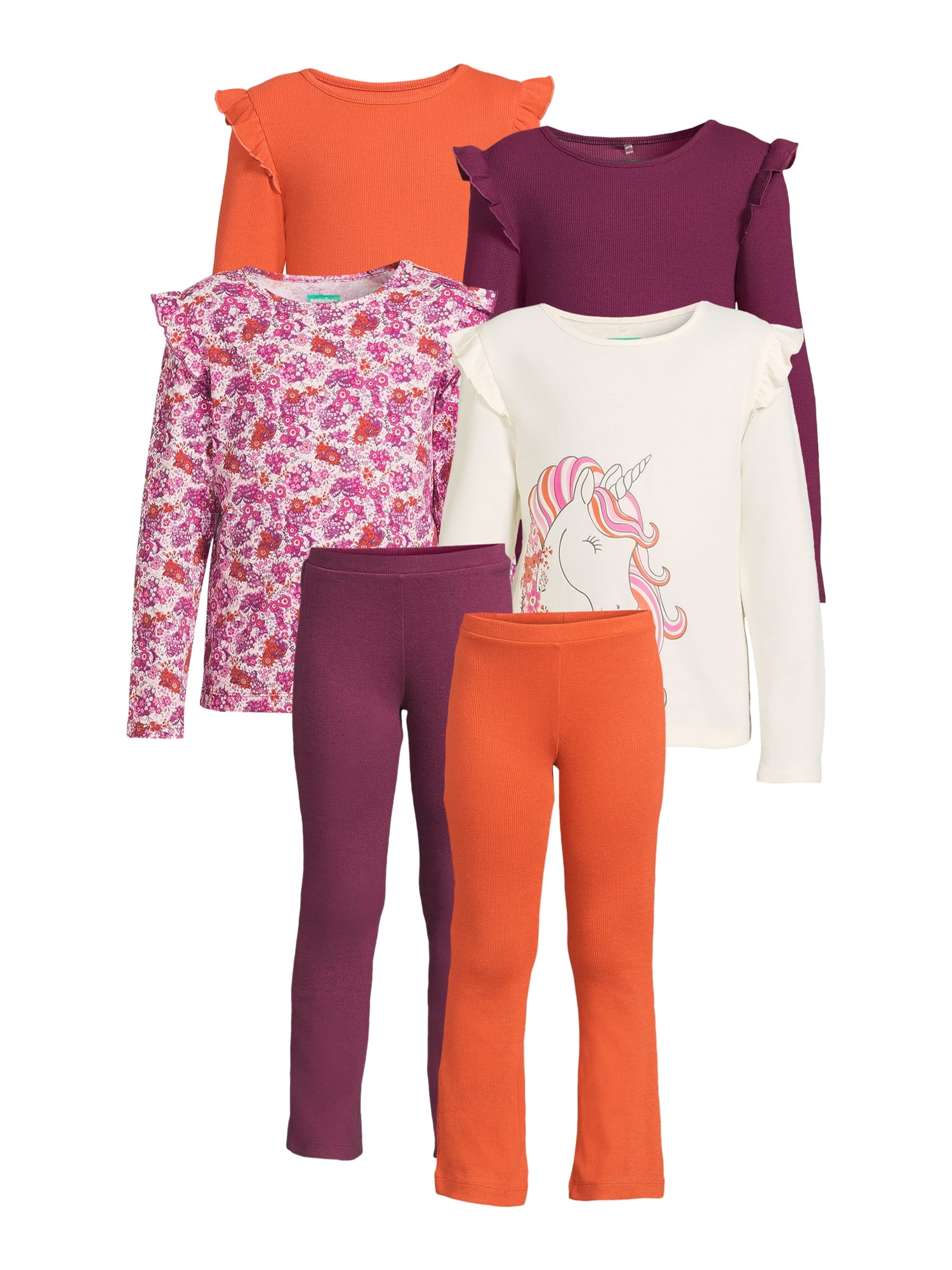 365 Kids from Garanimals Girls' Mix & Match Kid-Pack, 6-Piece, Sizes 4 ...