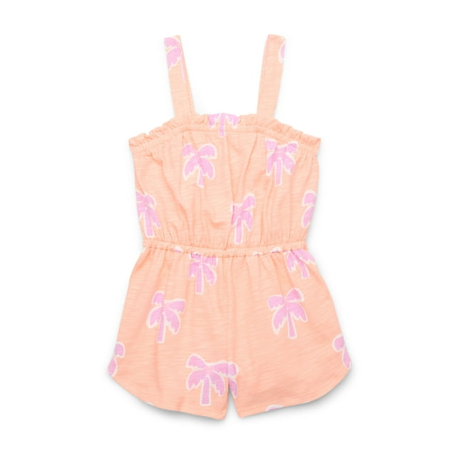 365 Kids from Garanimals Girls Mix and Match Elevated Romper, Sizes 4 ...