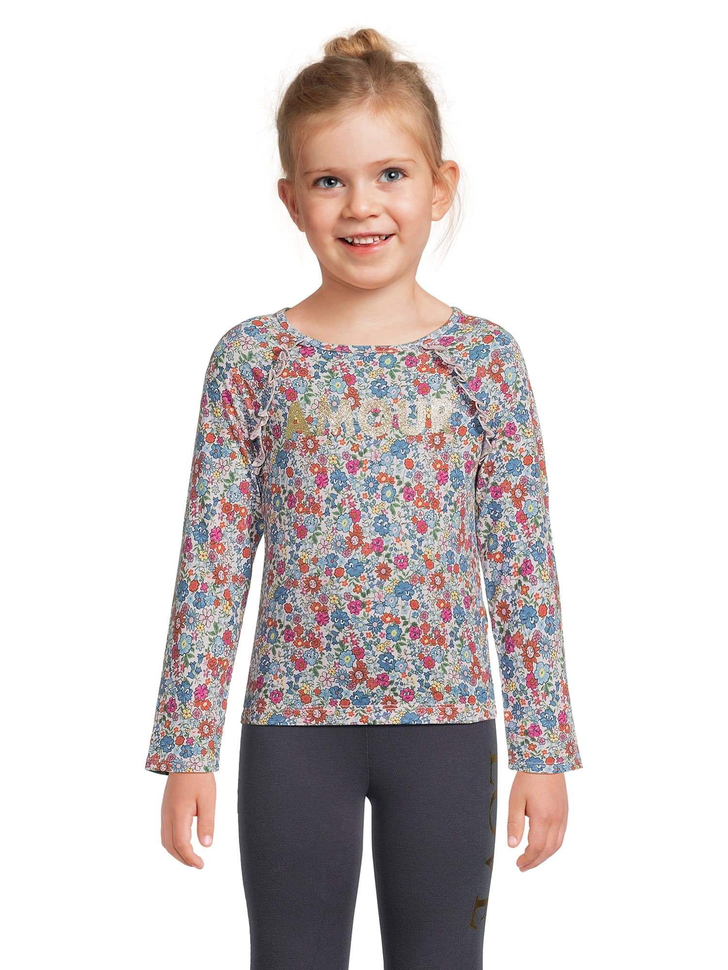 365 Kids from Garanimals Girls Print Graphic Tee with Long Sleeves ...