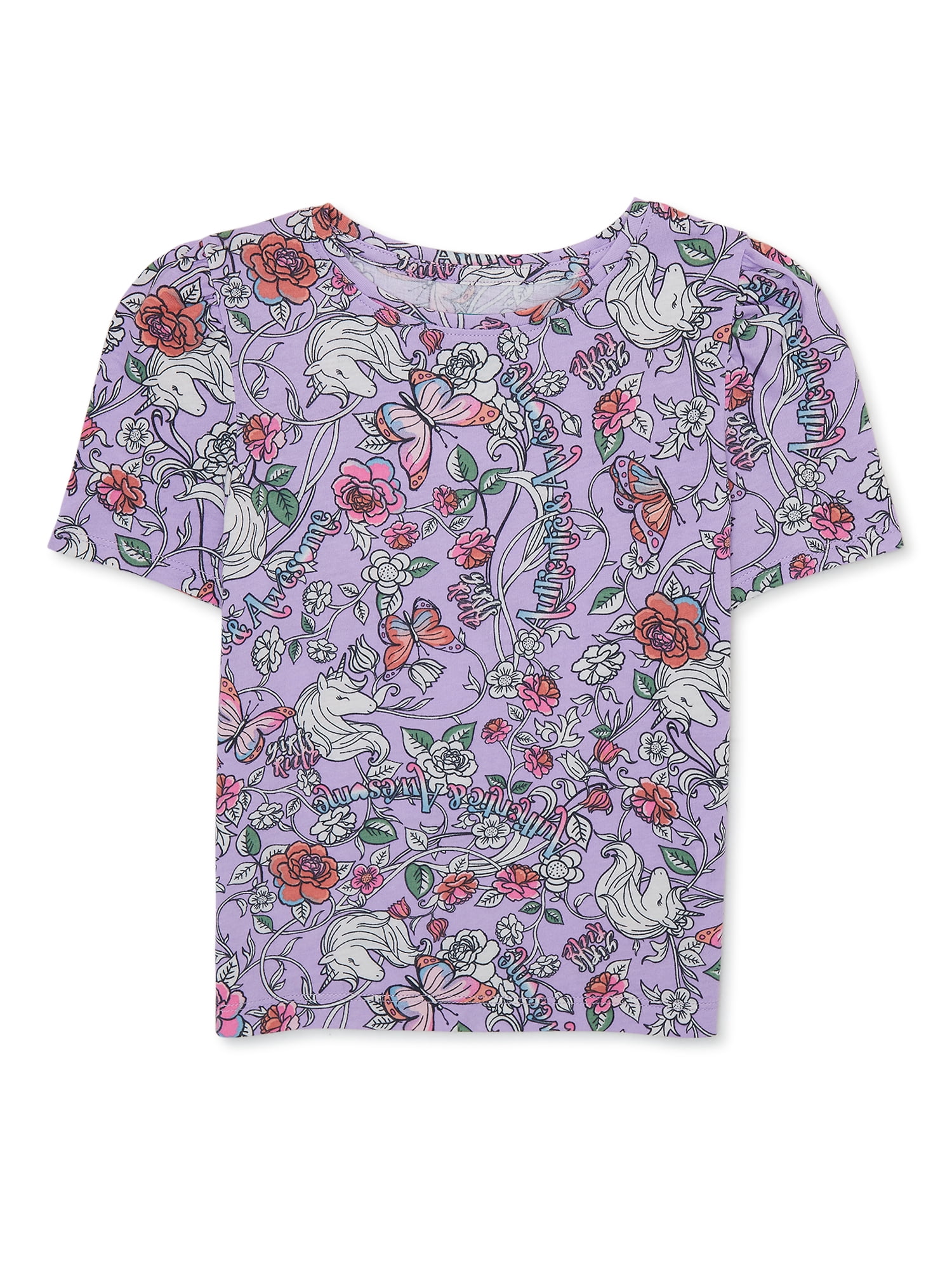 365 Kids From Garanimals Girls' Printed T-Shirt Short Sleeves Sizes 4 ...