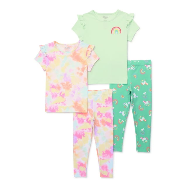 365 Kids from Garanimals Girls T-Shirt and Leggings Set, 4-piece, Sizes ...