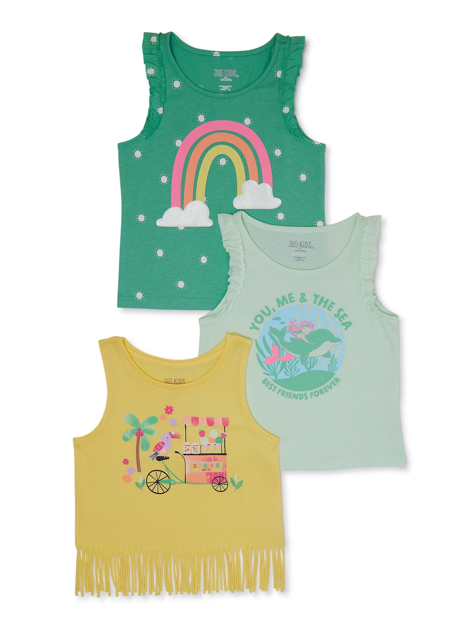 365 Kids from Garanimals Girls Tank Tops, 3-Pack, Sizes 4-10 - Walmart.com