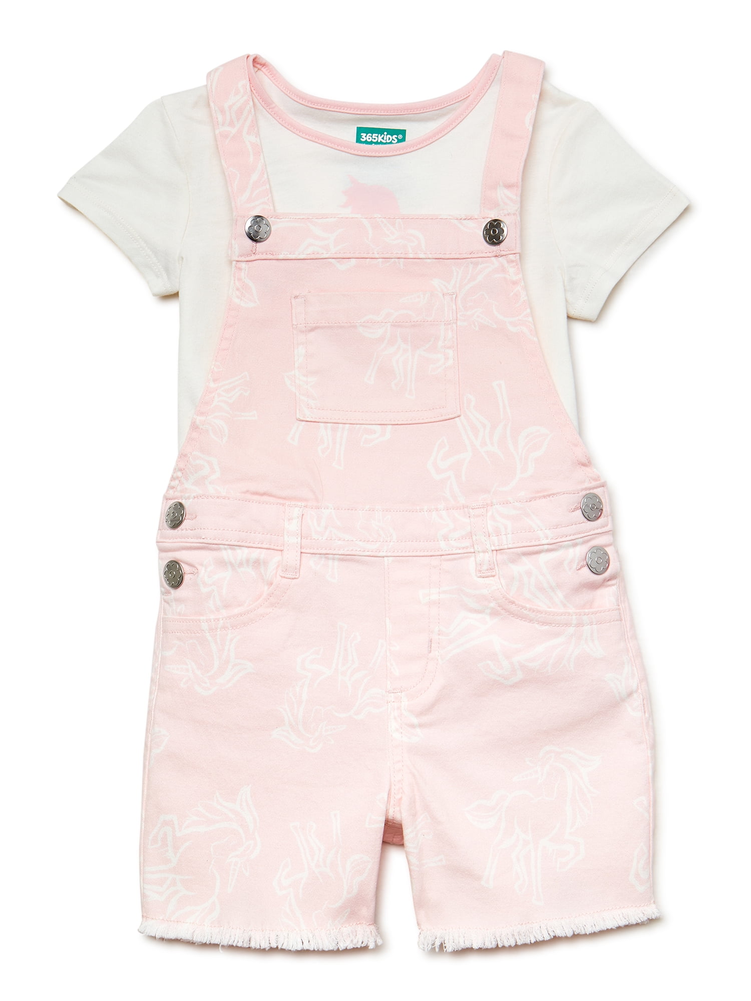 365 Kids from Garanimals Girls Tee and Shortall Set, 2-Piece, Sizes 4 ...