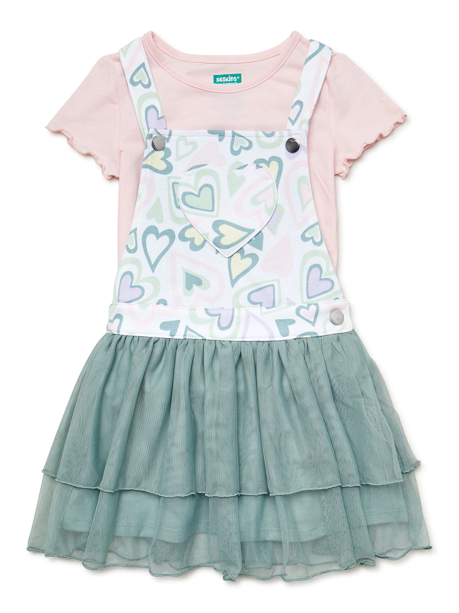 365 Kids from Garanimals Girls Tee and Skirtall Set, 2-Piece, Sizes 4-10 - Walmart.com