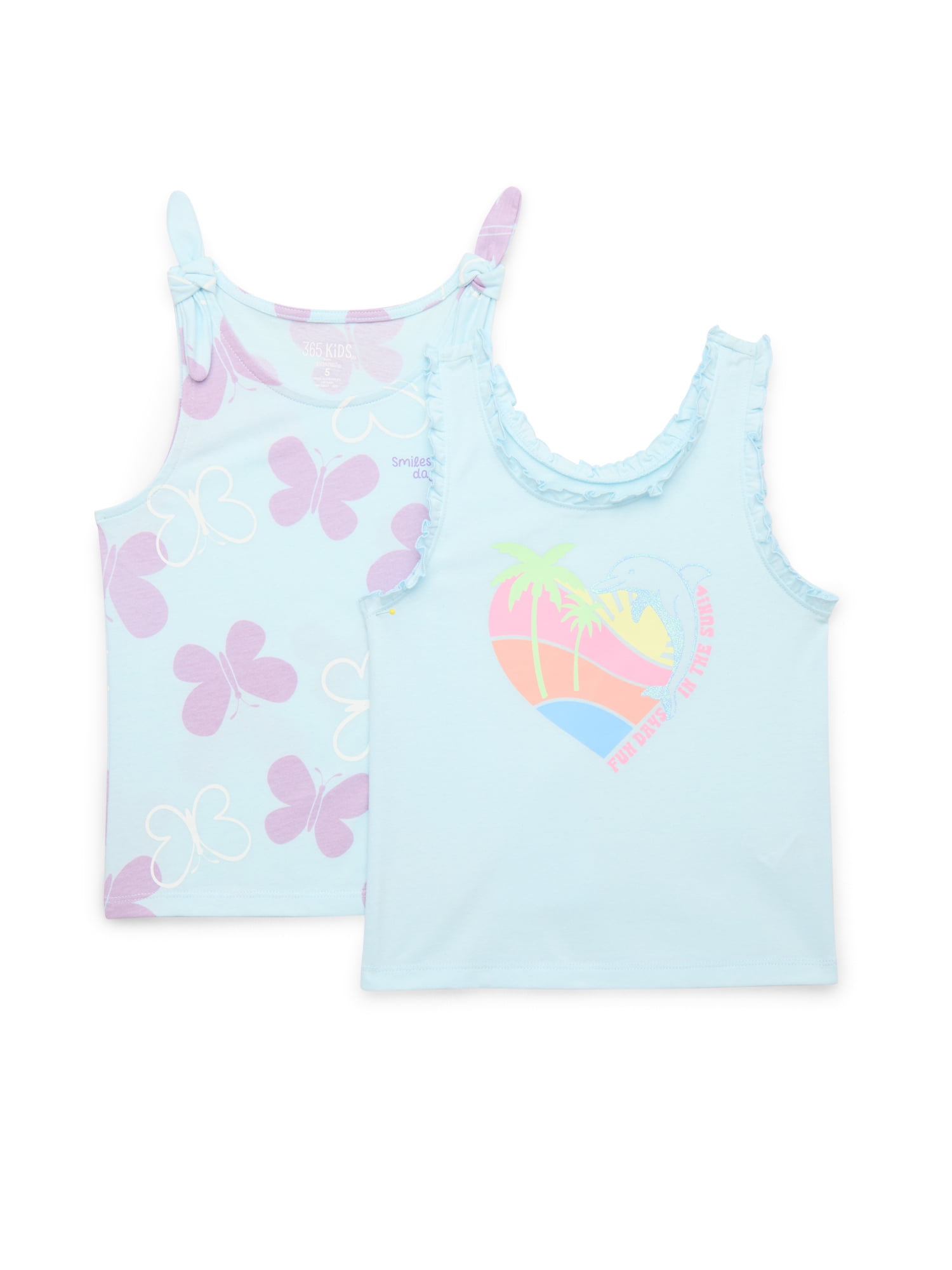 365 Kids by Garanimals Mix and Match Tie Shoulder Tank Top, Sizes 4-10 ...