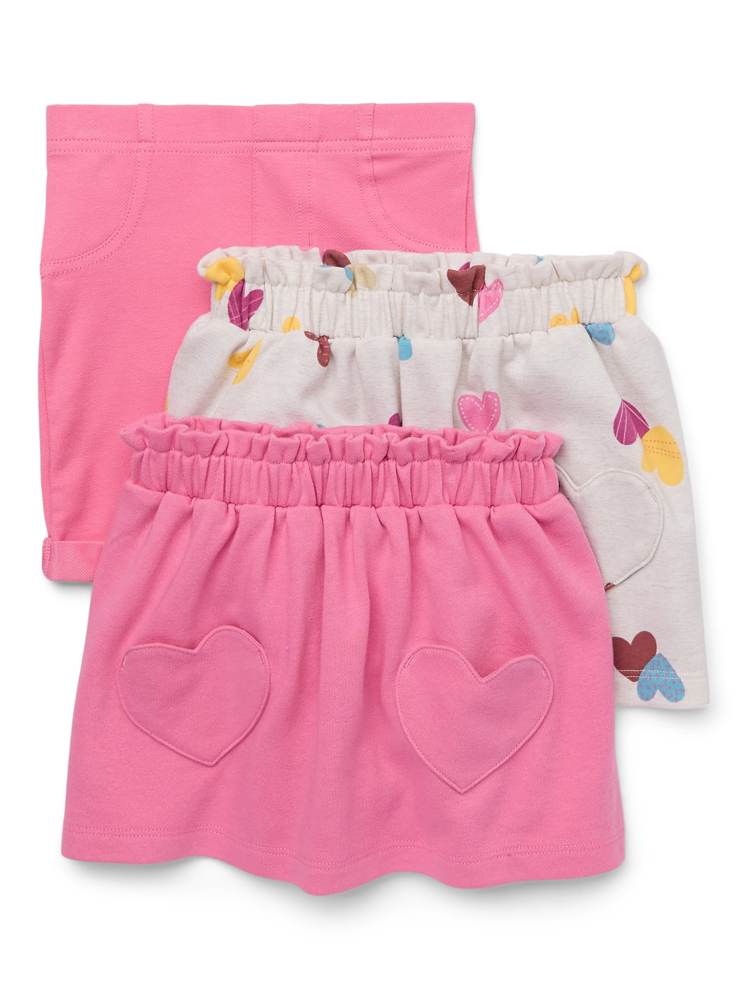 365 Kids from Garanimals Little Girls Scooter Skirt and Shorts, 3-Pack ...