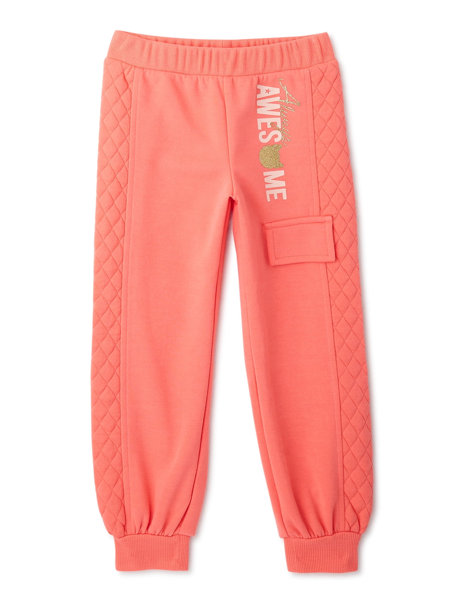 Kids Quilted Polyester Joggers - Girls Sweatpants Sizes 4-10 - Walmart.com