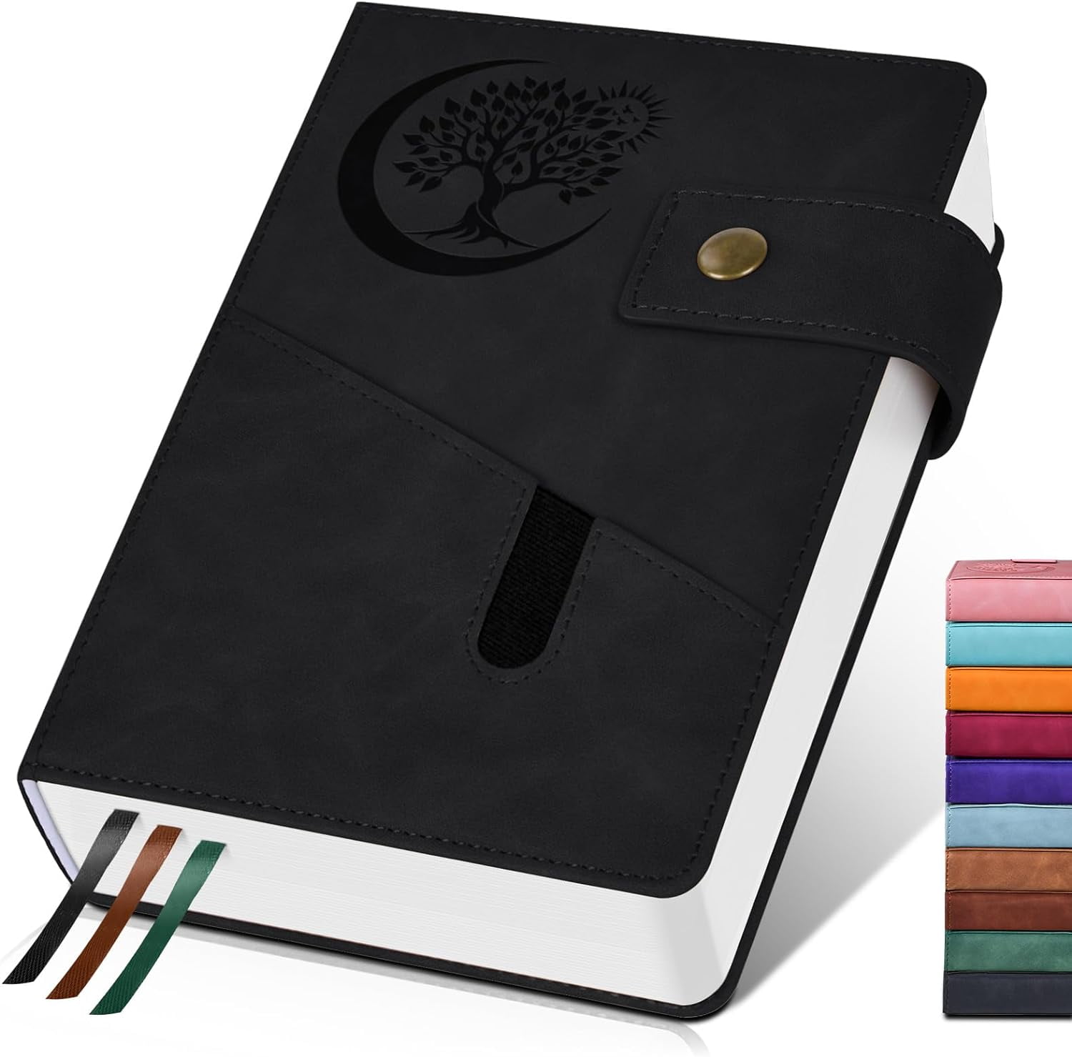365 Page Thick Lined Journal Notebook for Men Women, A4 Large Leather ...
