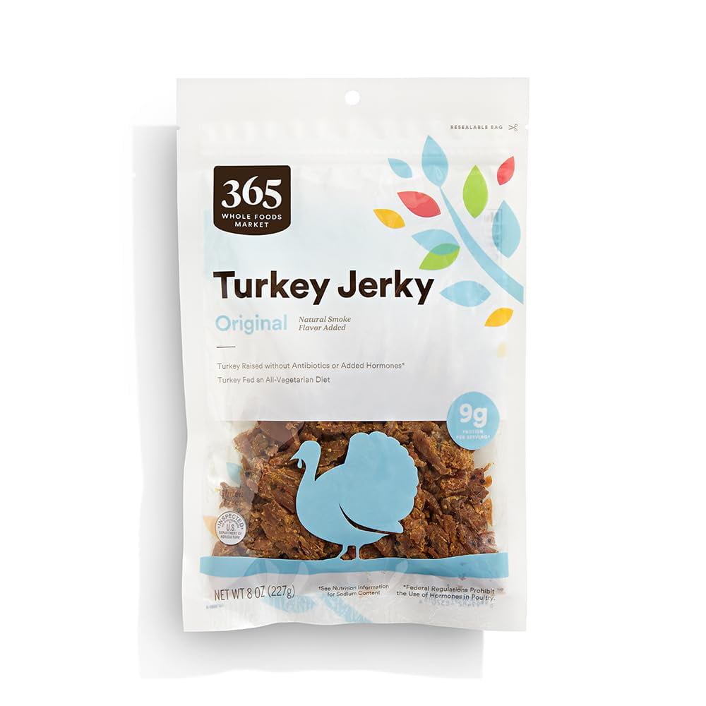 365 by Whole FEV6 Foods Market, Jerky Turkey Original, 8 Ounce ...