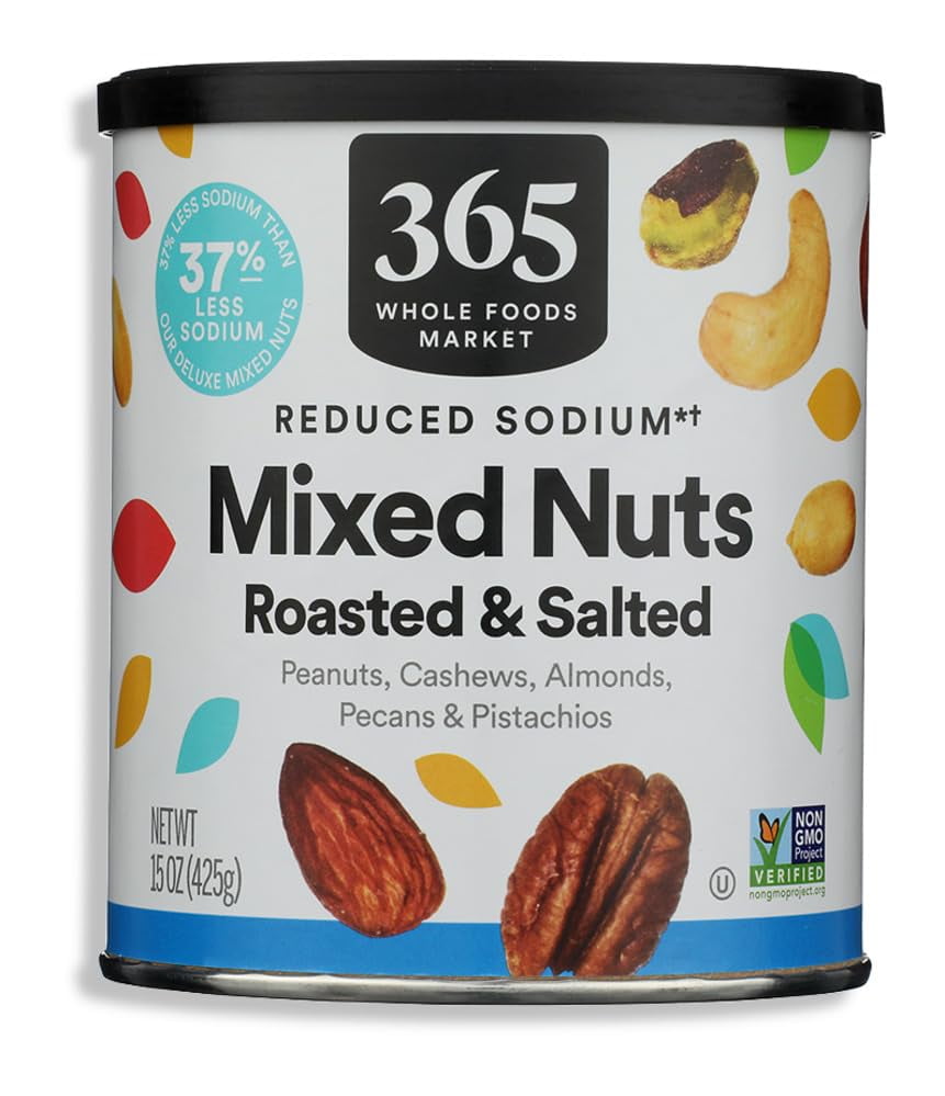 365 by Whole Foods Market, Lightly Salted Mixed Nuts with Peanuts, 15 ...