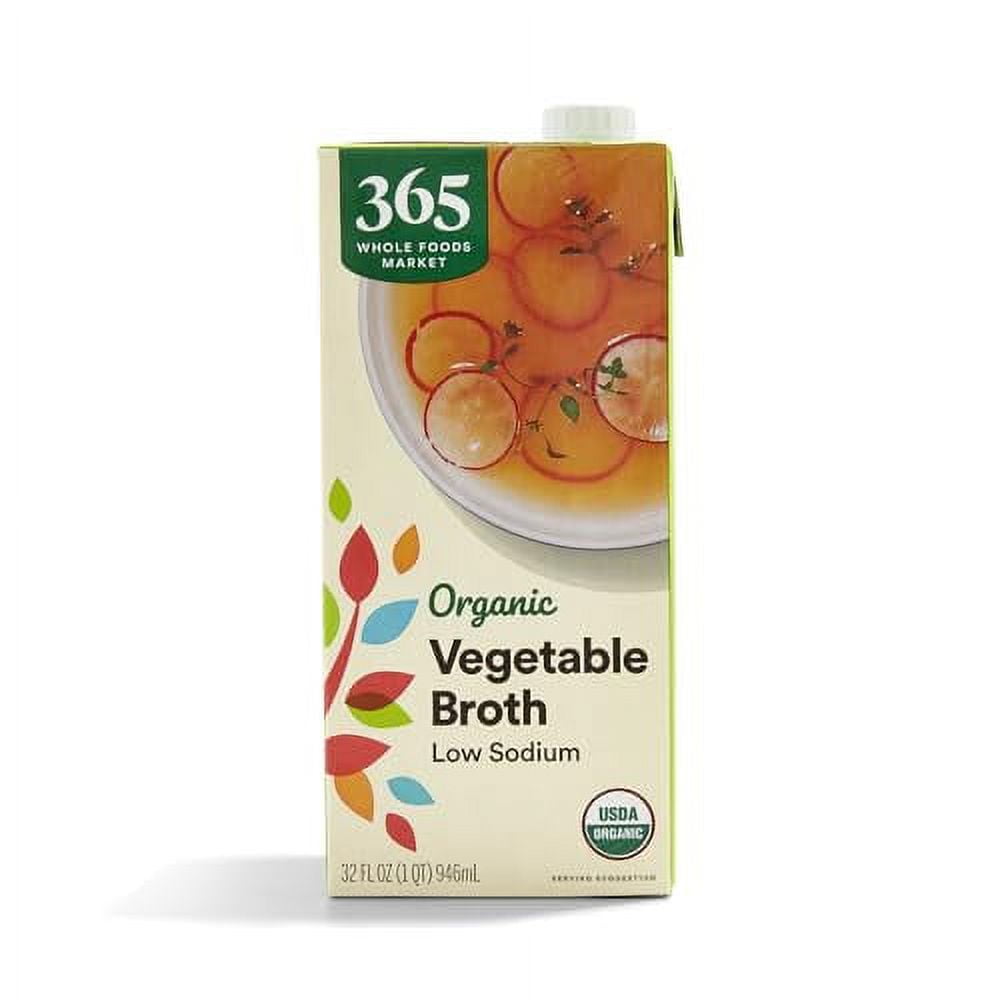 365 by Whole Foods Market, Organic Low Sodium Vegetable Broth, 32 Fl Oz ...