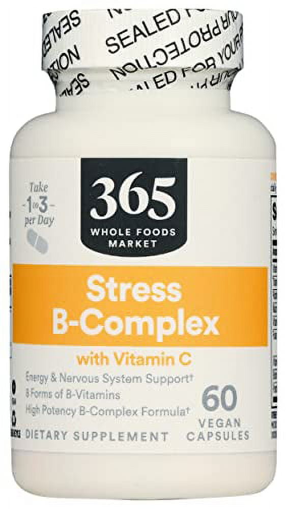 365 by Whole Foods Market, Vitamin B Stress Complex with Vitamin C, 60 Veg Capsules - Walmart.com