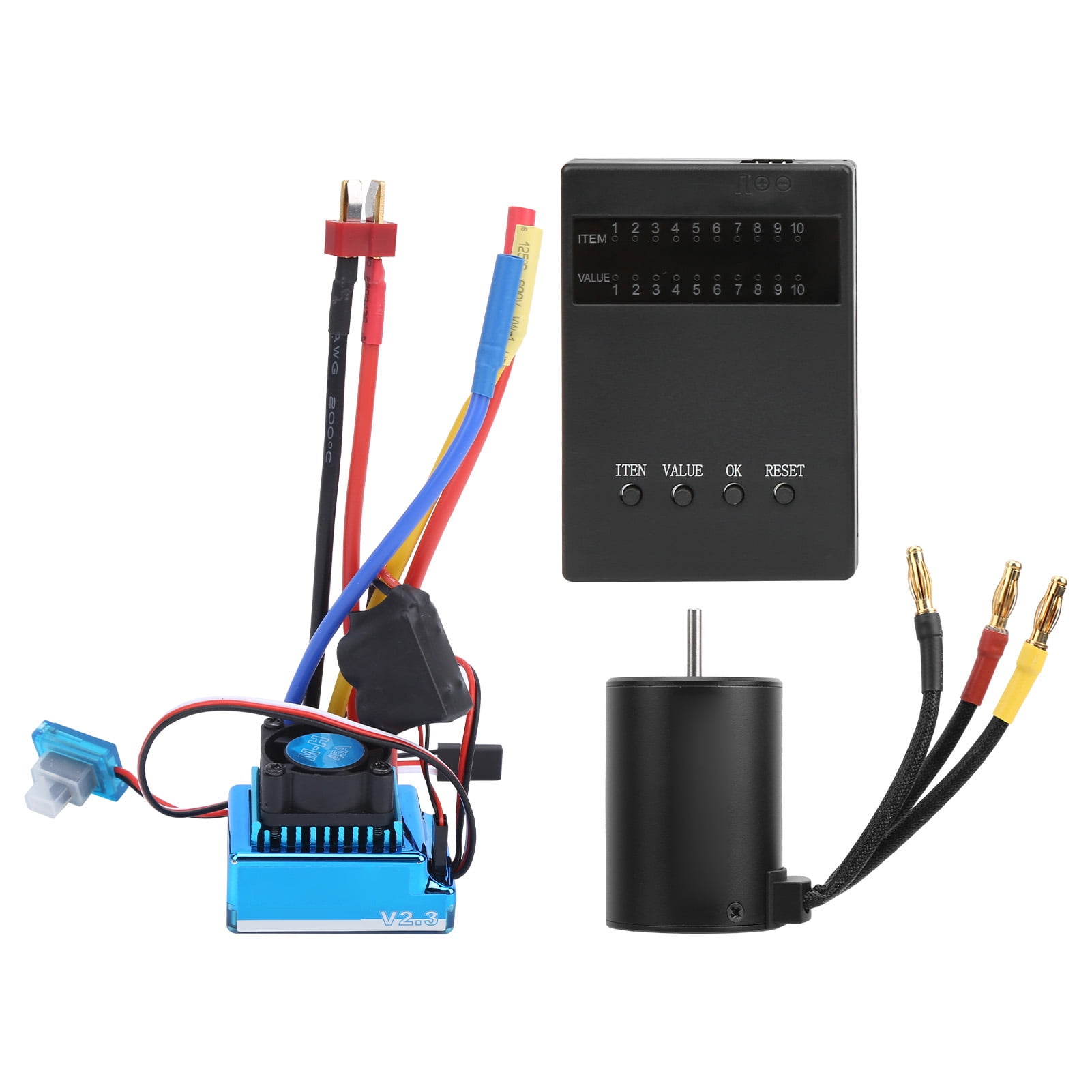 3650 2300KV Brushless Motor 45A Brushless ESC Program Card for 1:10 Car ...