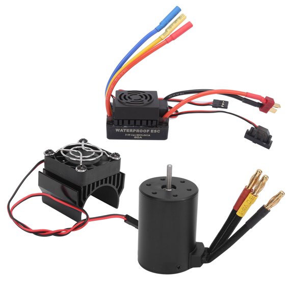 3650 3600KV Brushless Motor 60A ESC Combo, 1/10 1/8 RC Car, Waterproof ...
