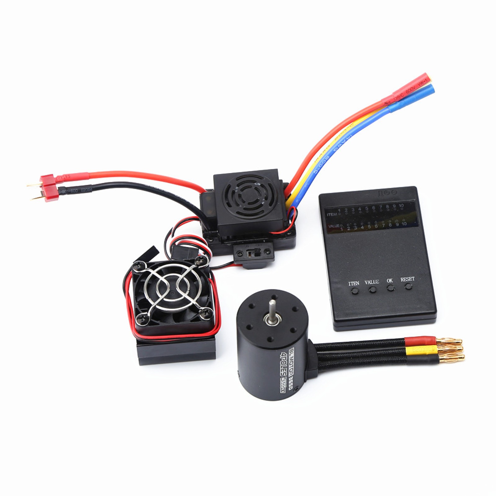 3650 4500KV Brushless Motor with 60A ESC & Programmer Card & Heat Sink ...