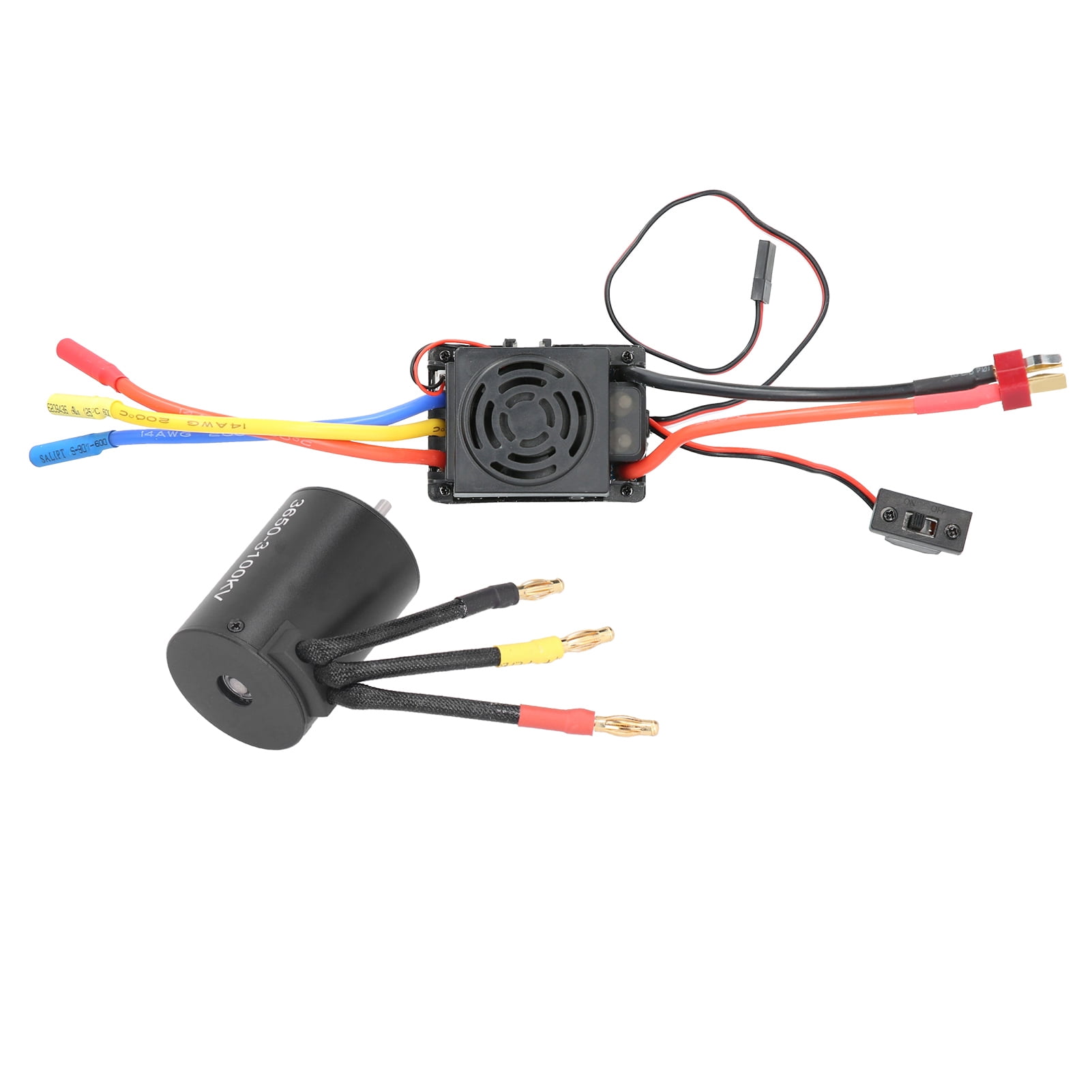 3650 Waterproof 3100KV Brushless Motor + 60A Brushless ESC Parts Set ...
