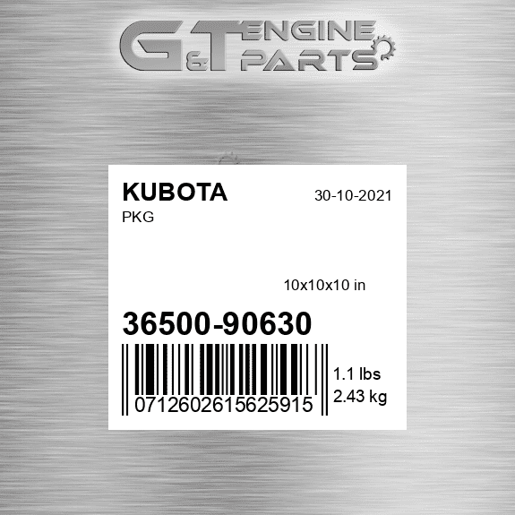 36500-90630 PKG fits KUBOTA (New OEM) - Walmart.com