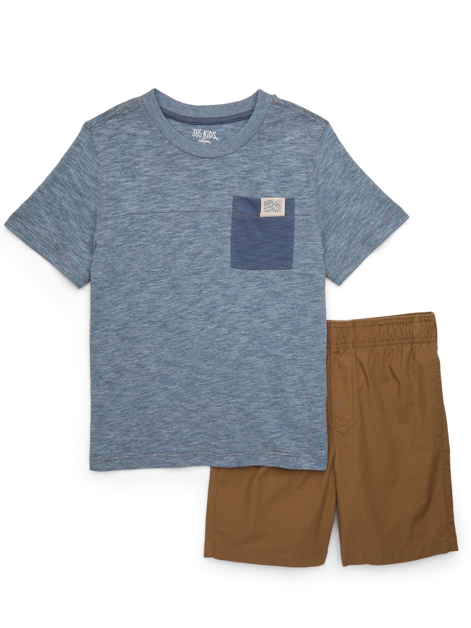 365 Kids by Garanimals Boys Pocket Tee and Shorts Outfit Set, 2-Piece ...