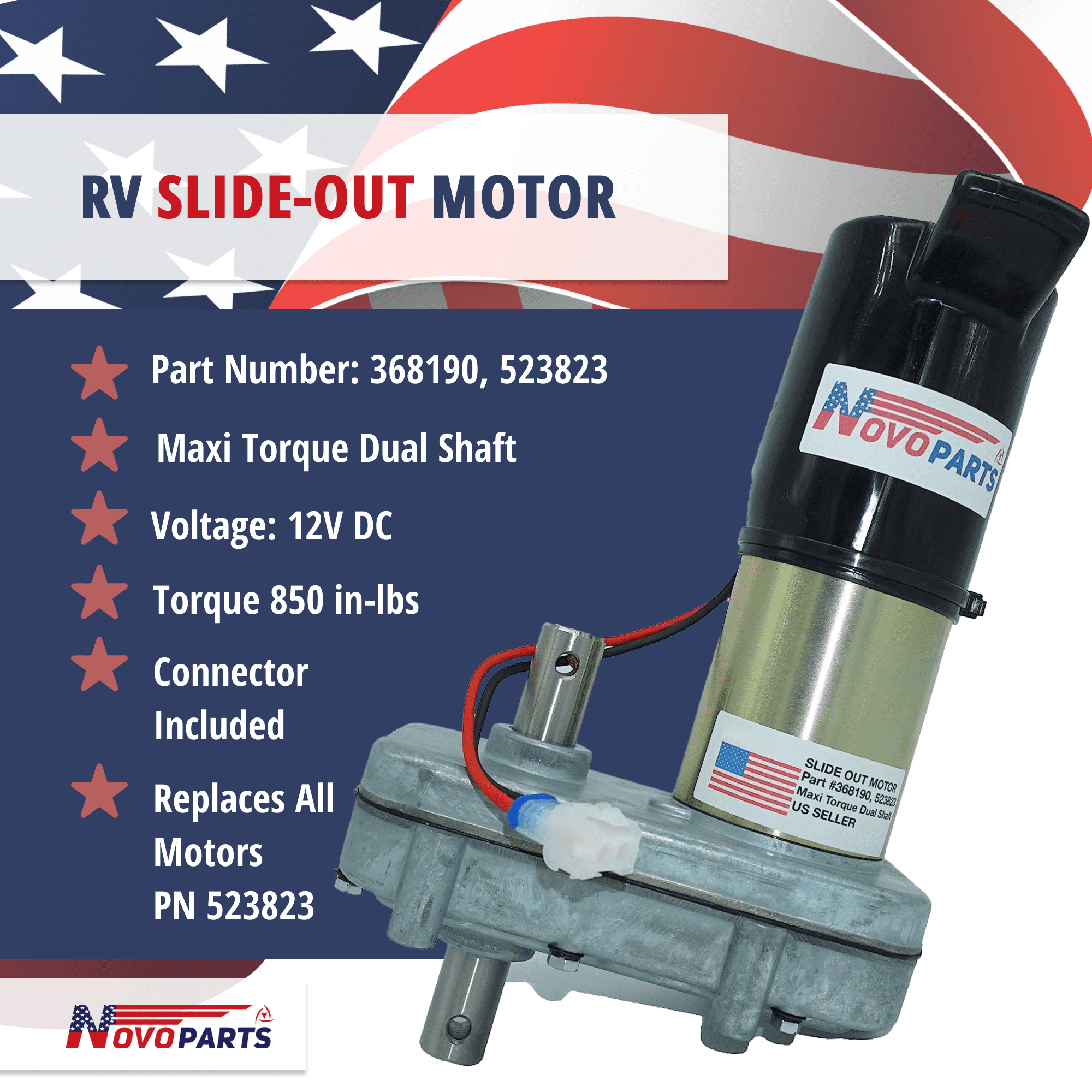 368190 523823 RV Slide Out Motor Replacement for Power Gear Slide Out ...