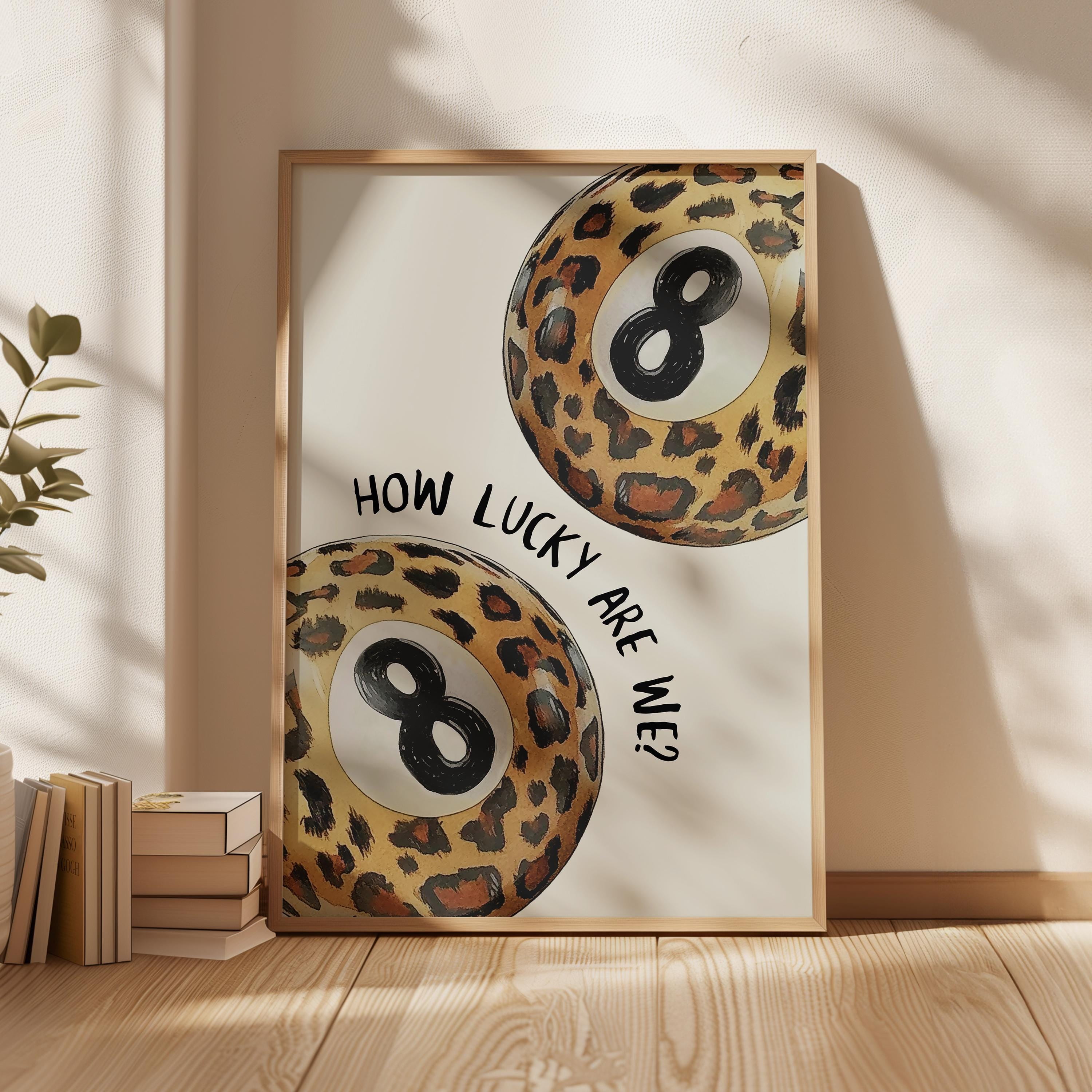 369 Prints 8 Ball Leopard Print, Retro Lucky Eight Ball Billiard Poster ...