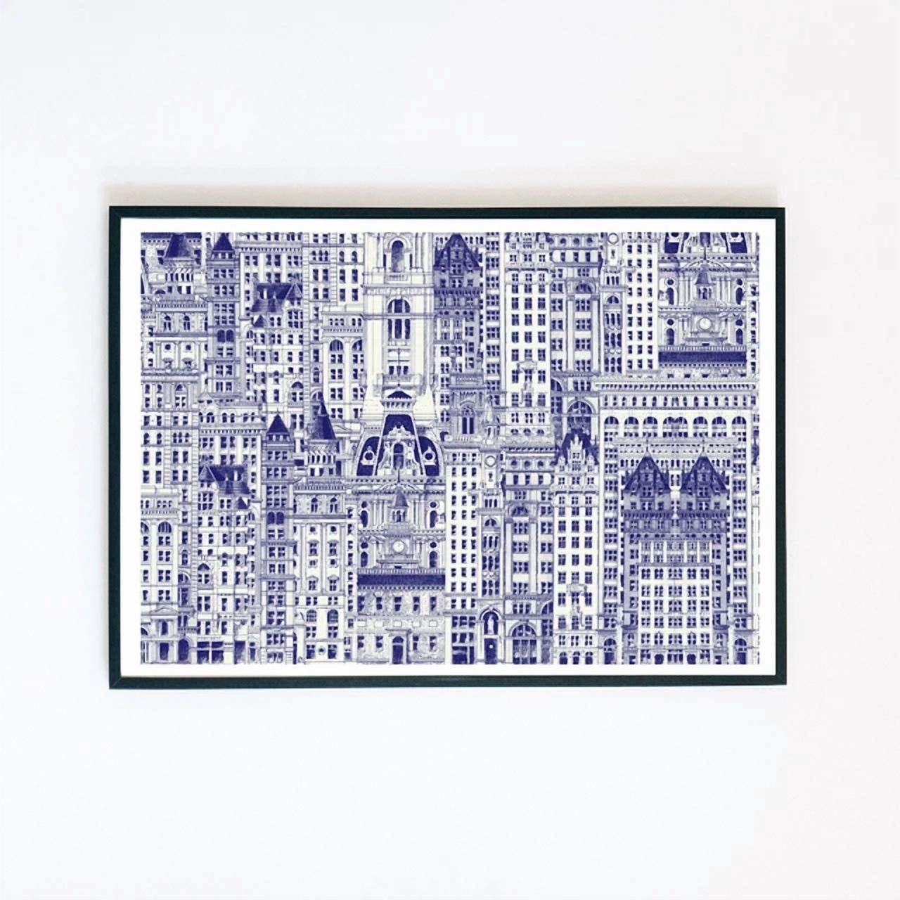 369 Prints Abstract Buildings Retro Architecture Collage Illustration ...