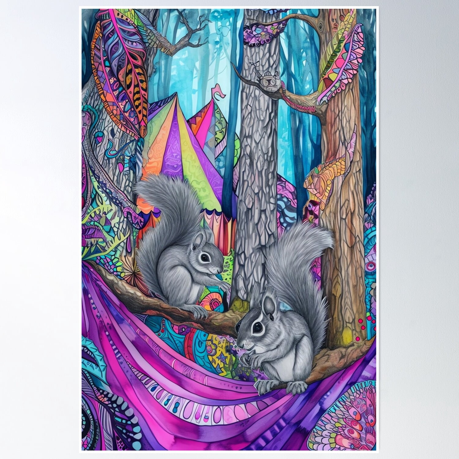 369 Prints Acrobatic Squirrel Circus- No Framed, Vintage Wall Art ...