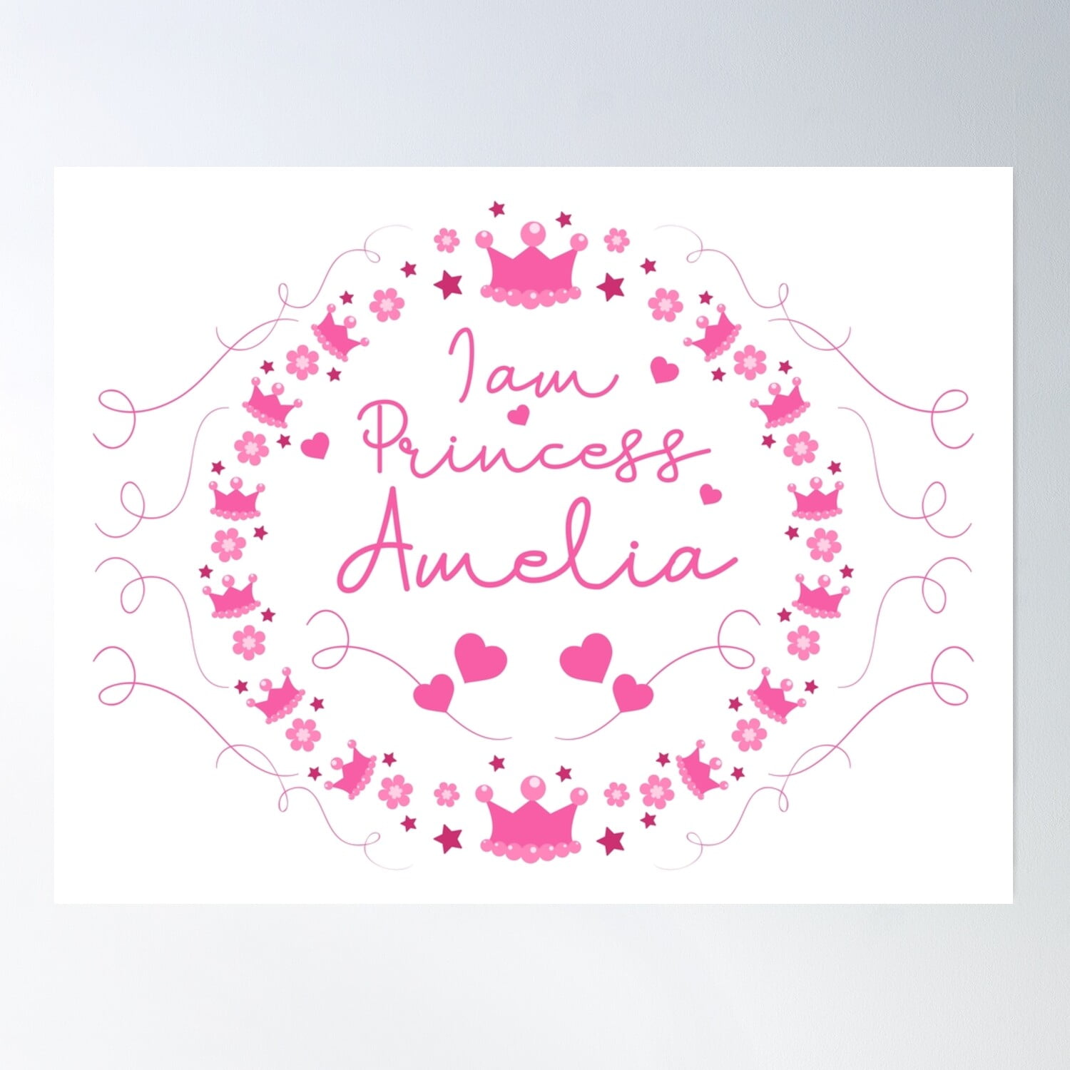 369 Prints Amelia Cute Baby Girl Princess- No Framed, Vintage Wall Art ...