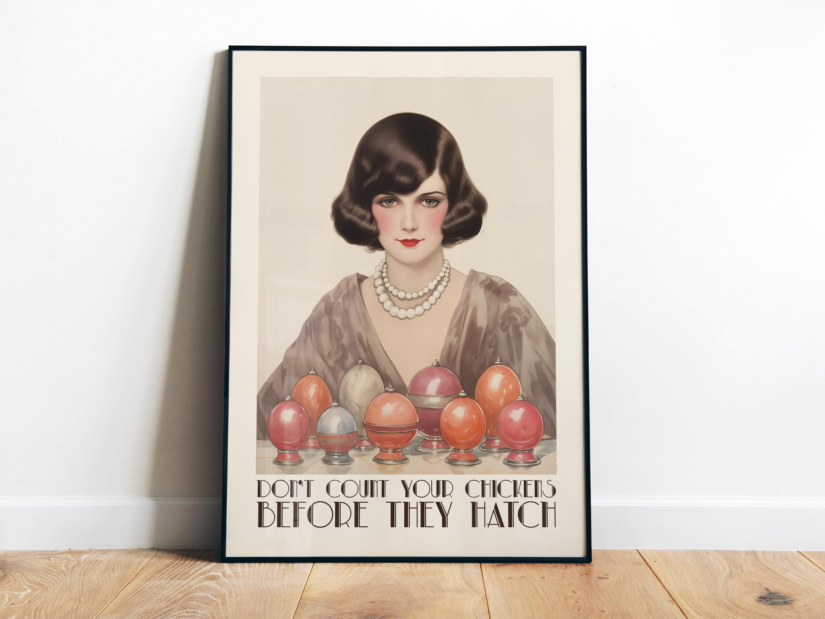 369 Prints Art Deco Lady Powder Room Wall Art Bedroom Decor Glamorous ...