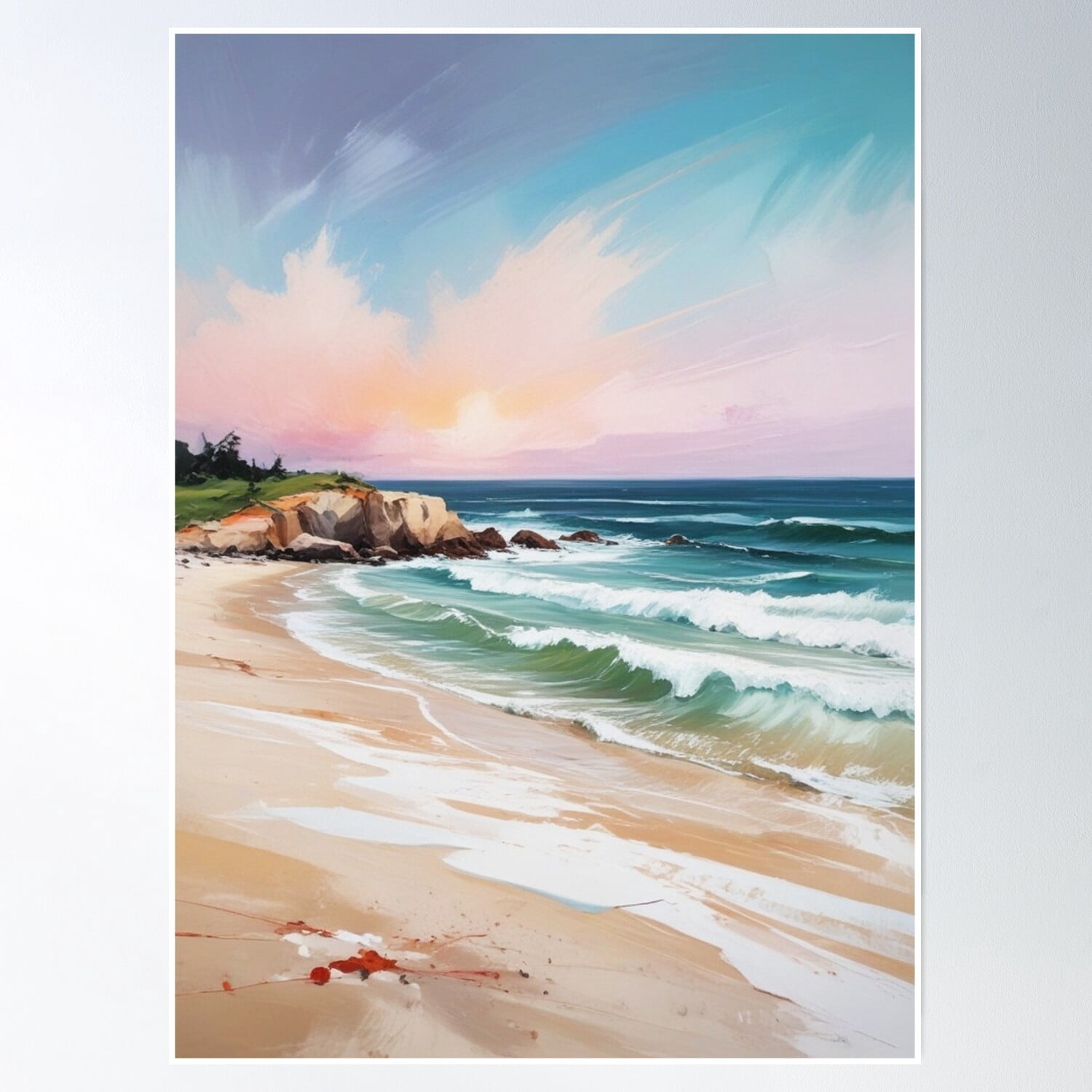 369 Prints Beautiful Beach View Acrylic Painting Print Design- No ...