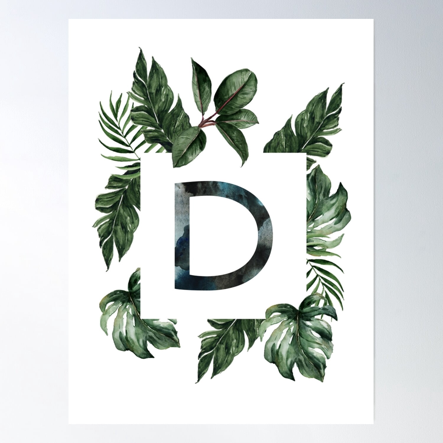 369 Prints Botanical Alphabet D- No Framed, Vintage Wall Art, Trendy ...