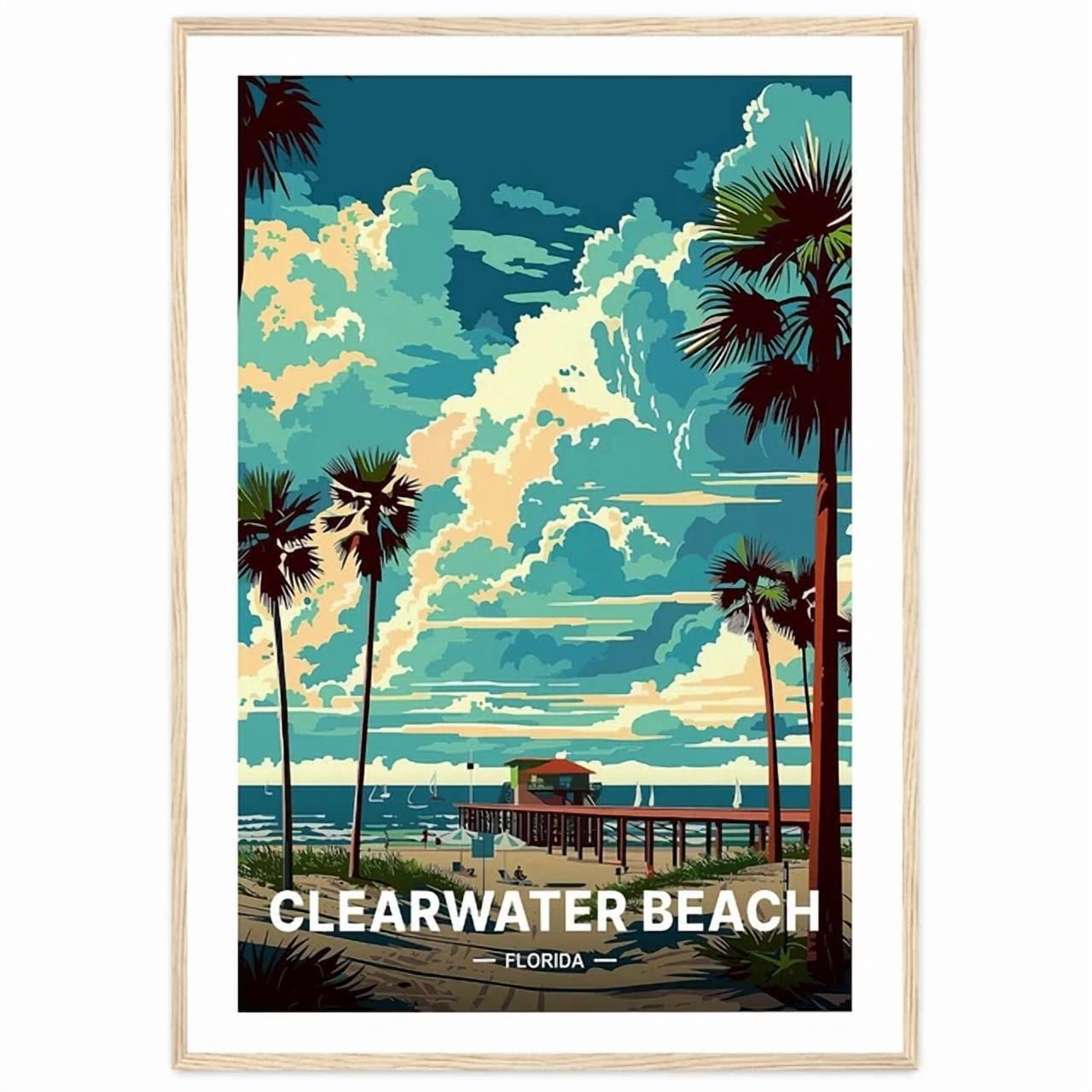 369 Prints Clearwater Beach Poster Florida Travel Art Coastal Wall ...