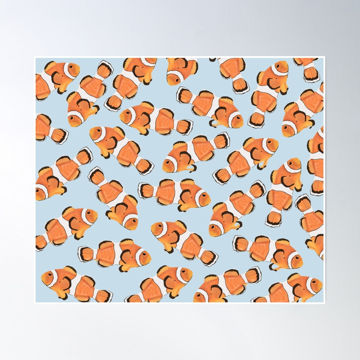 369 Prints Clownfish Pattern On Trending Light Blue Background ...