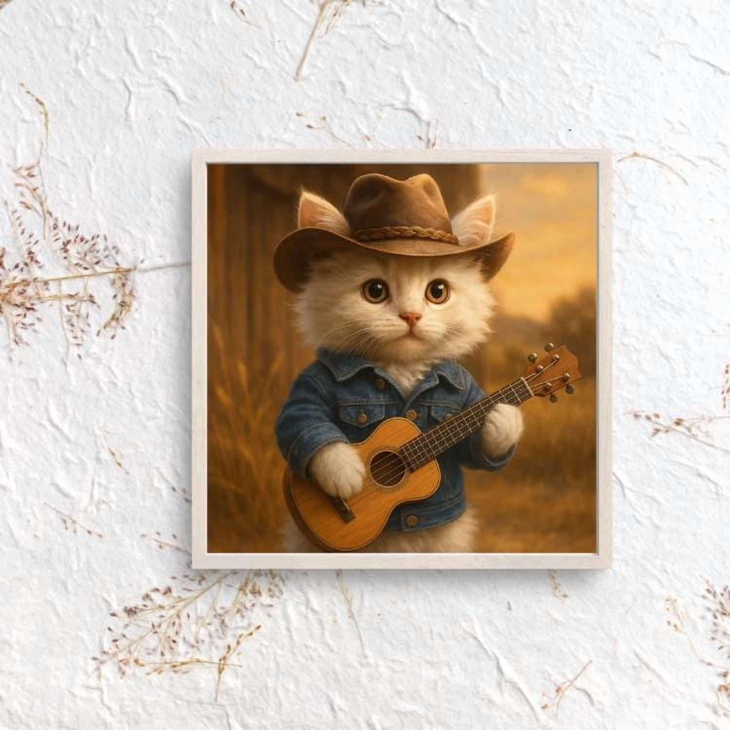 369 Prints Cowboy Cat Ukulele Art Bundle â€“ Western Kitten Printable ...