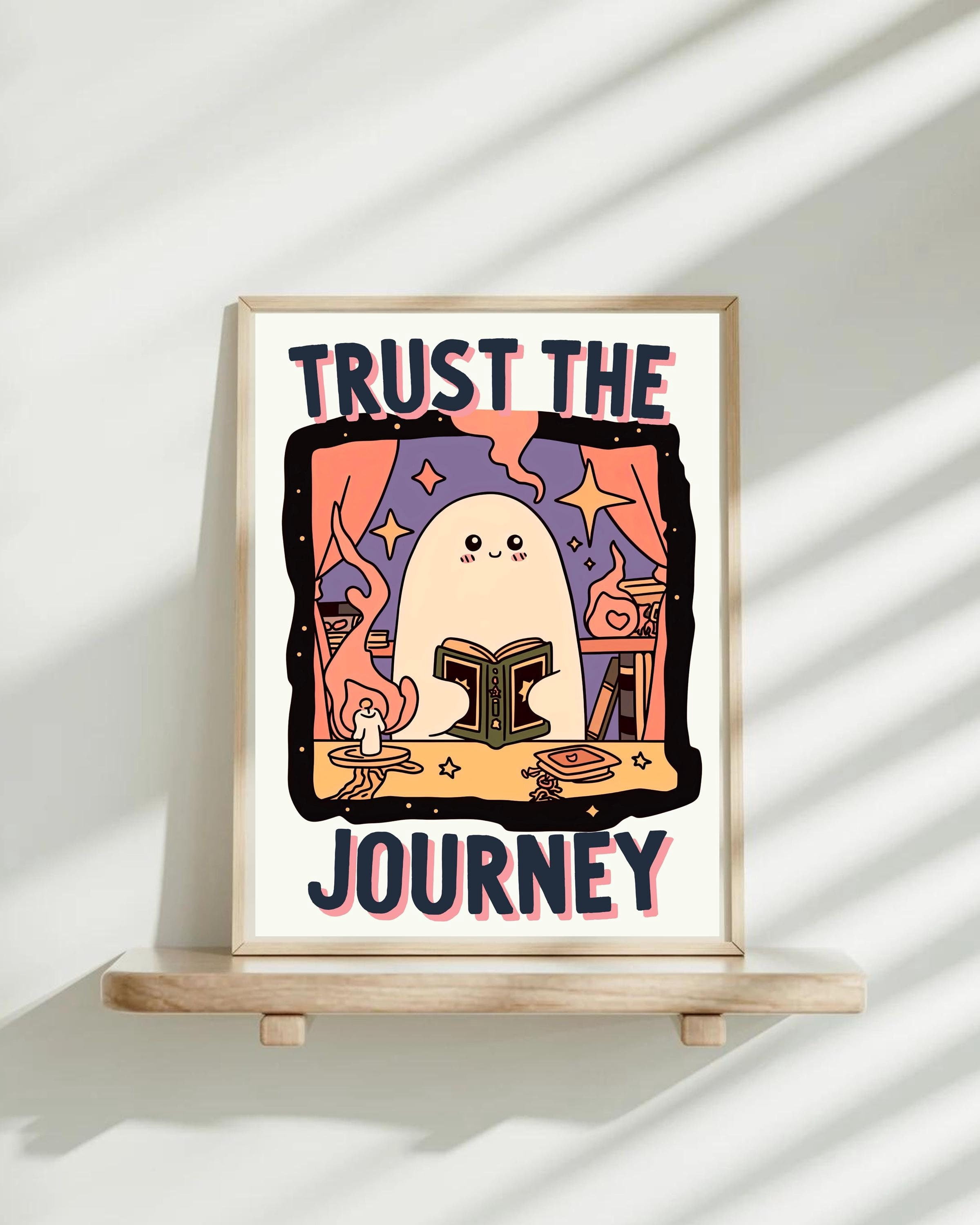 369 Prints Cute Ghost Reading Tarot Card, Ghosts Art Print, Art Print ...