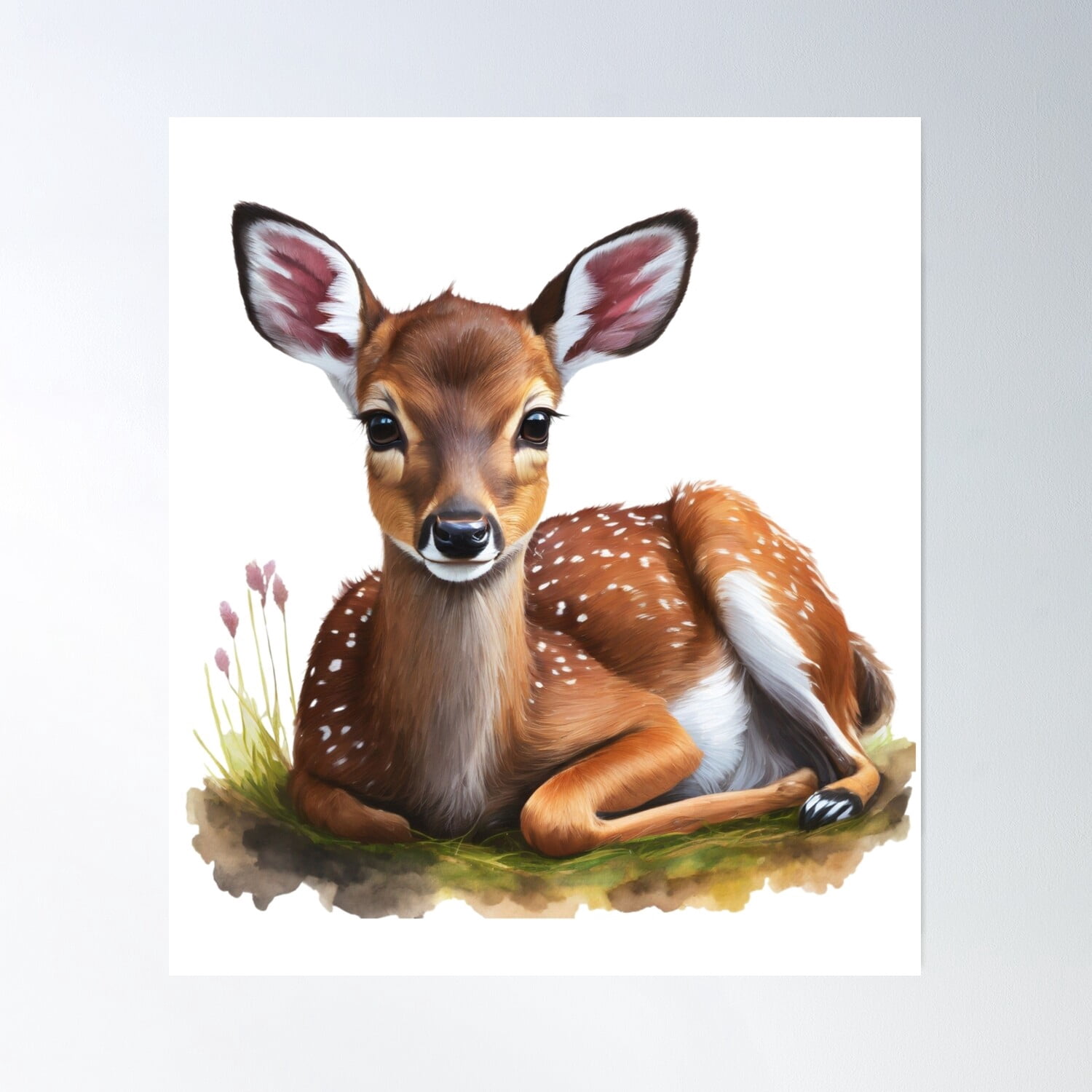 369 Prints Deer Kind Hearted Nature Illustration- No Framed, Vintage ...