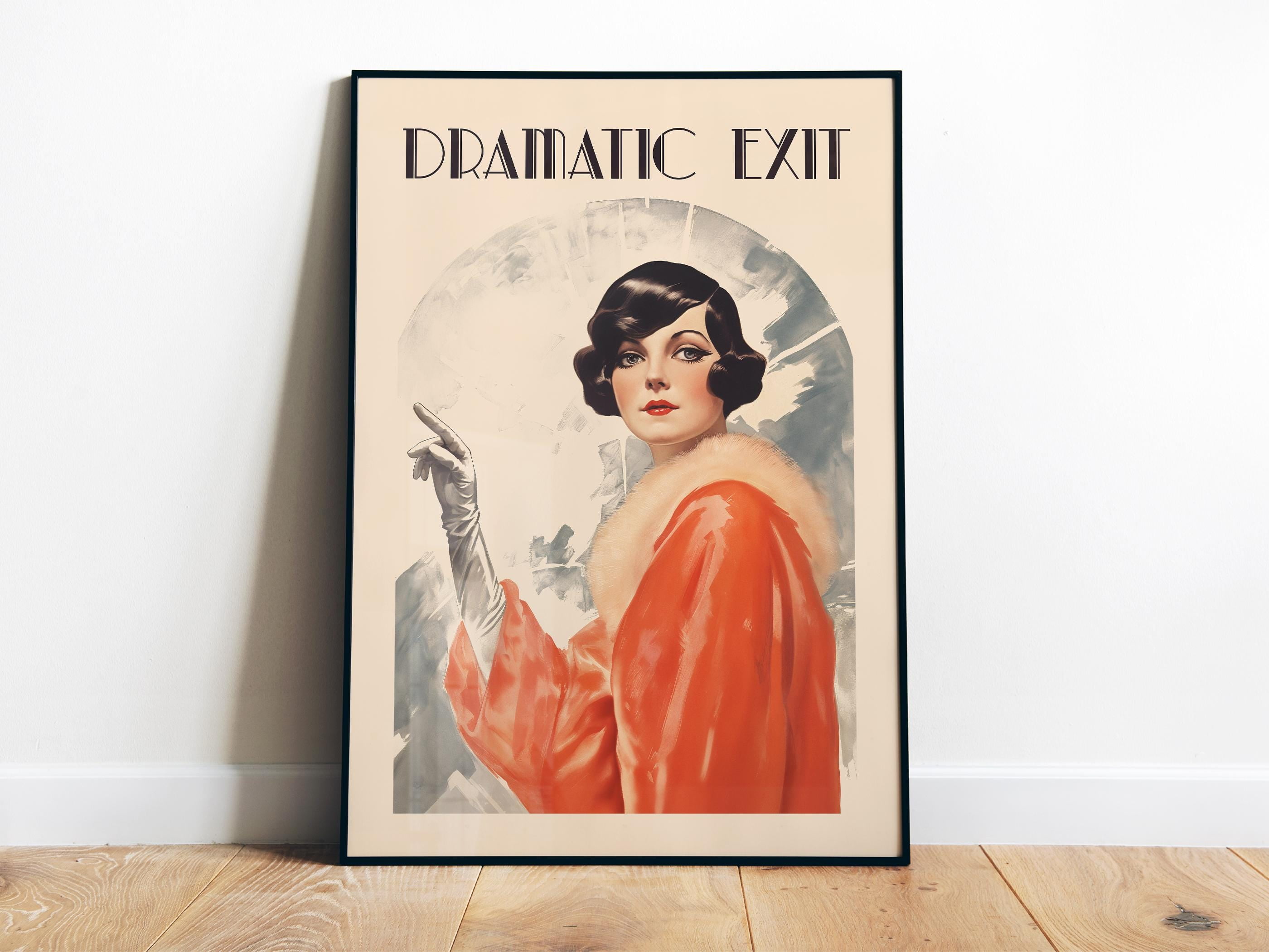 369 Prints Dramatic Exit Art Print – Vintage Woman Poster Retro ...