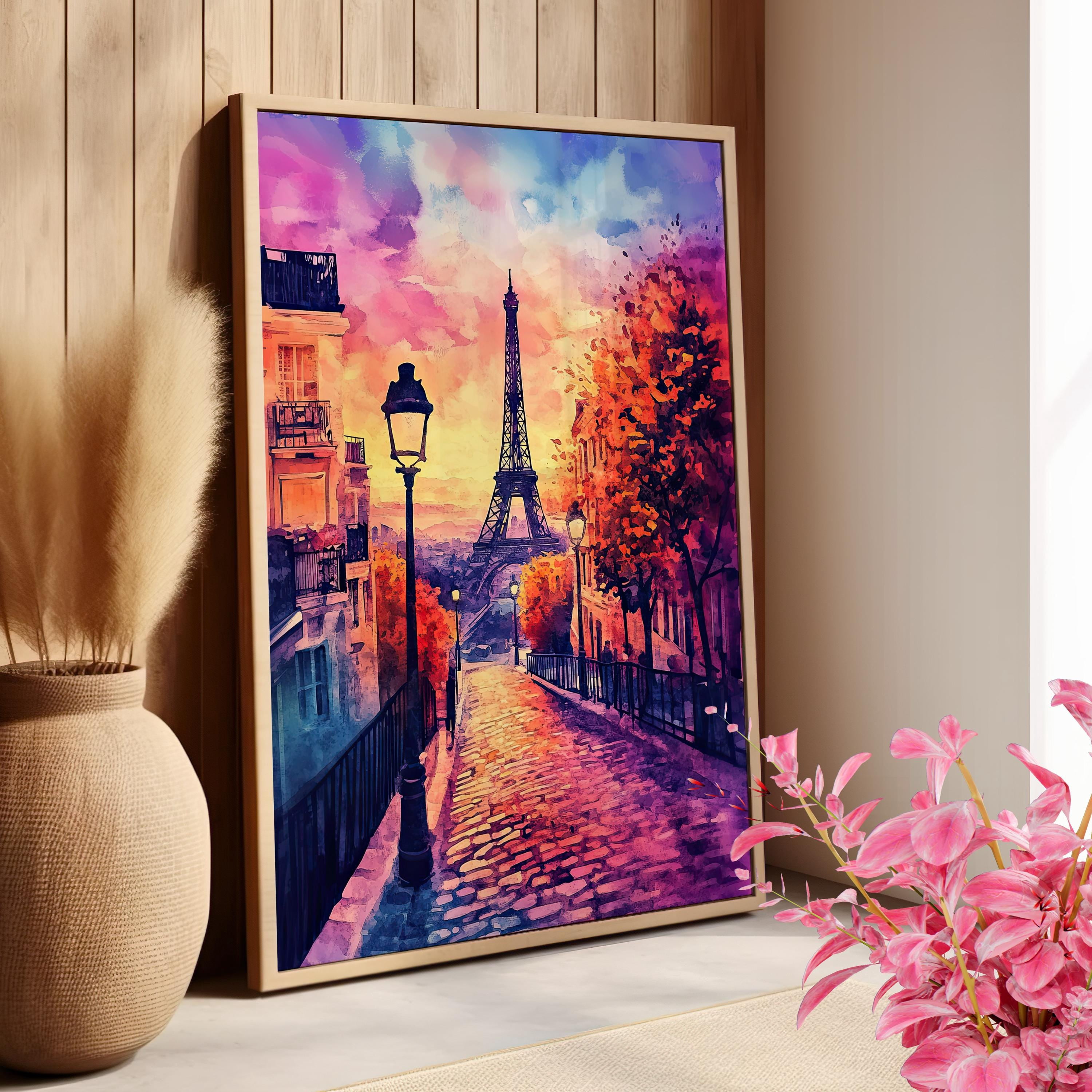 369 Prints Eiffel Tower Paris Street Poster Colorful France Street Art ...