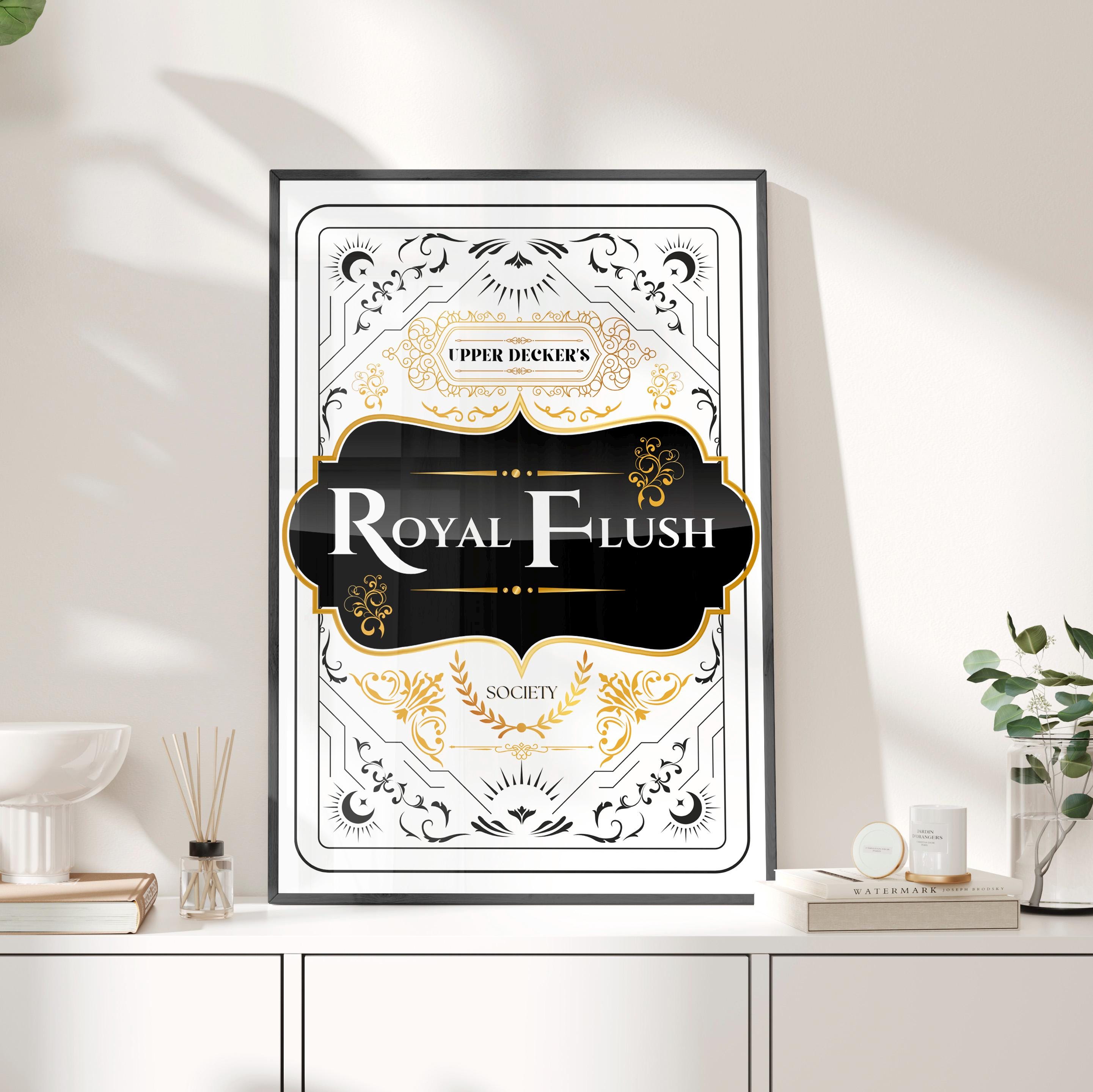 369 Prints Elegant Royal Flush Bathroom Wall Art Print Vintage Restroom ...