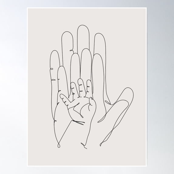 369 Prints Family Of Three Hands Neutral Background- No Framed, Vintage ...