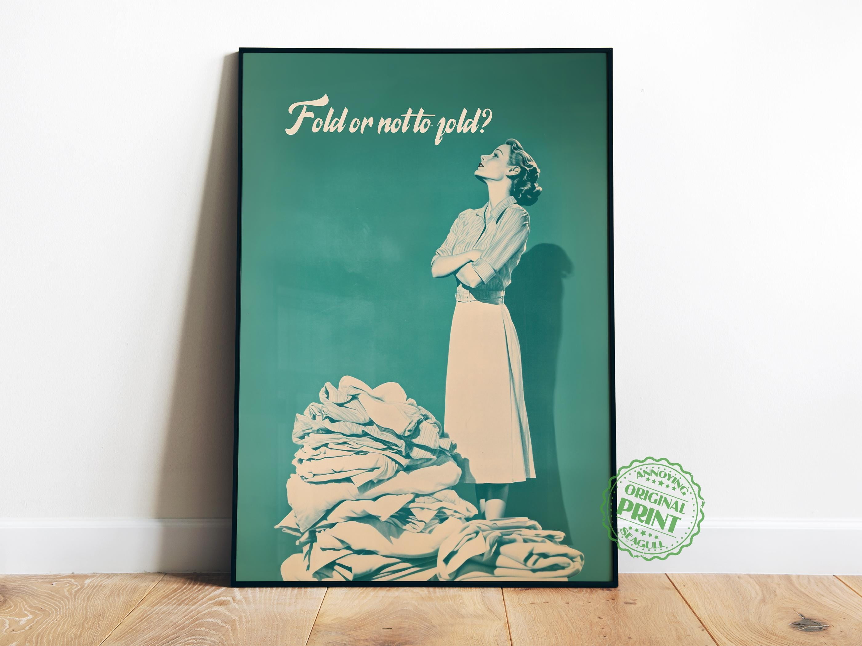 369 Prints Fold Or Not To Fold Print Green Laundry Wall Art Printable ...