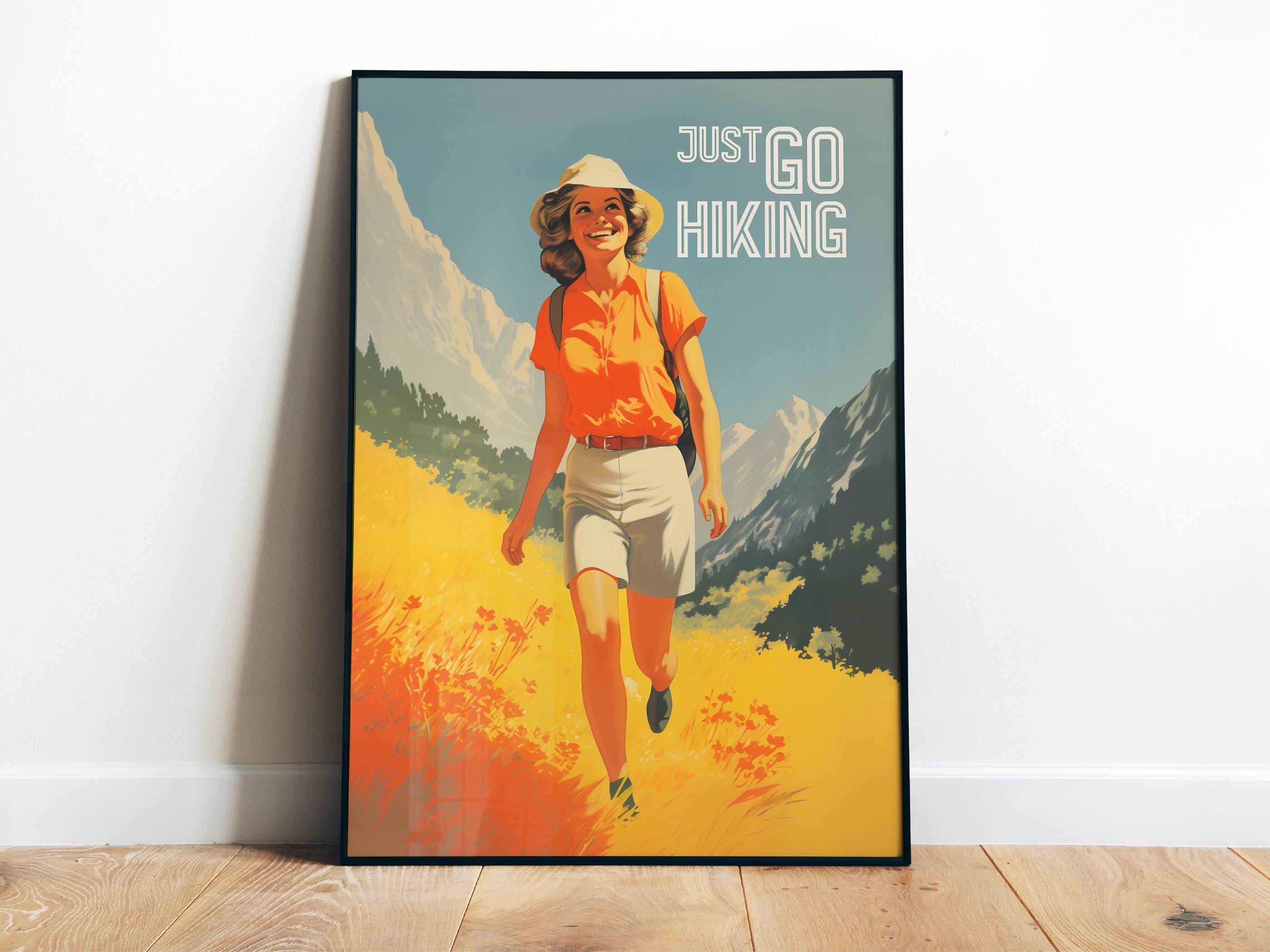 369 Prints Go Hiking Print Retro Hiking Printable Camping Art Print ...