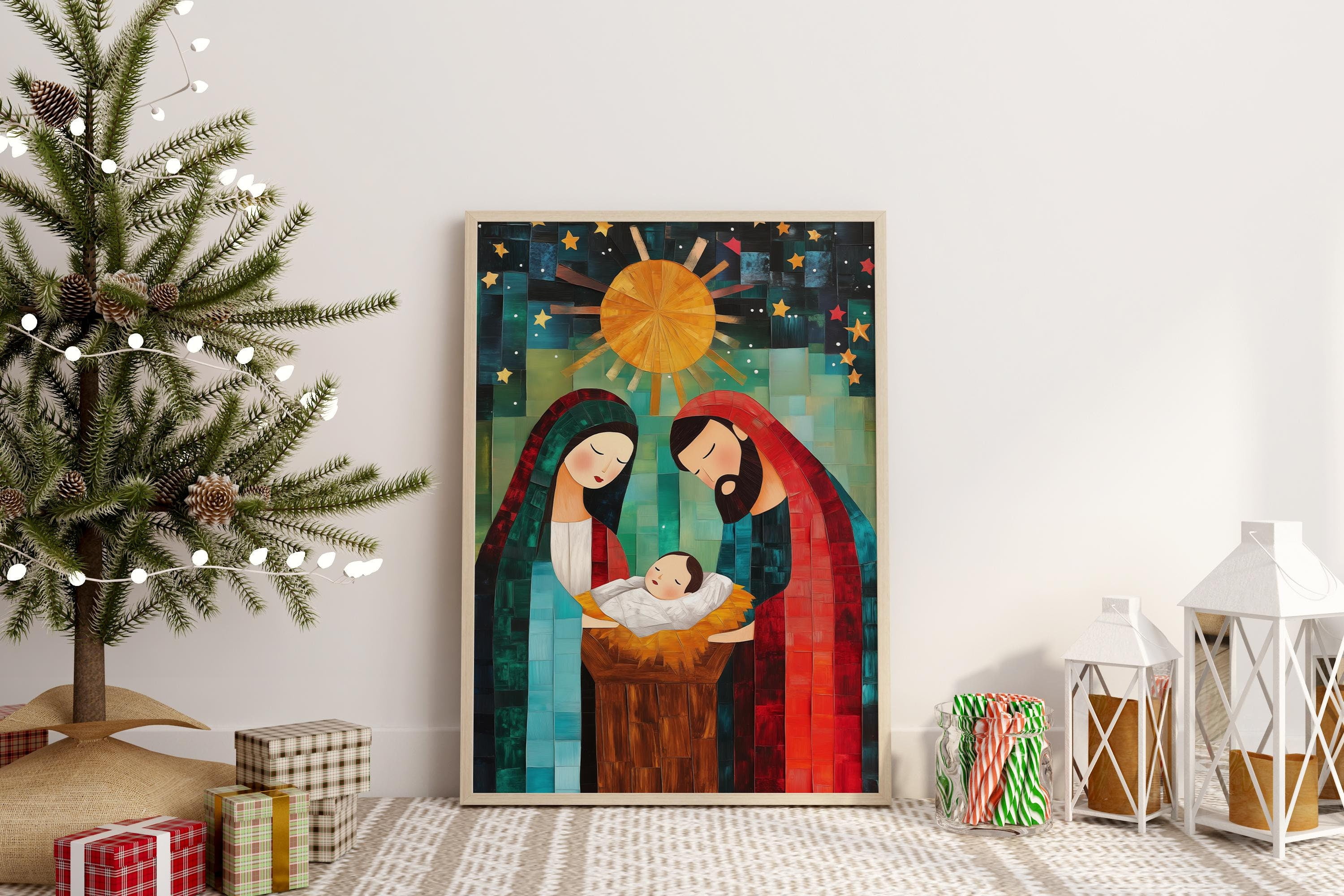 369 Prints Hand Drawn Print Jesus Wall Art Religious Winter Print Wall ...