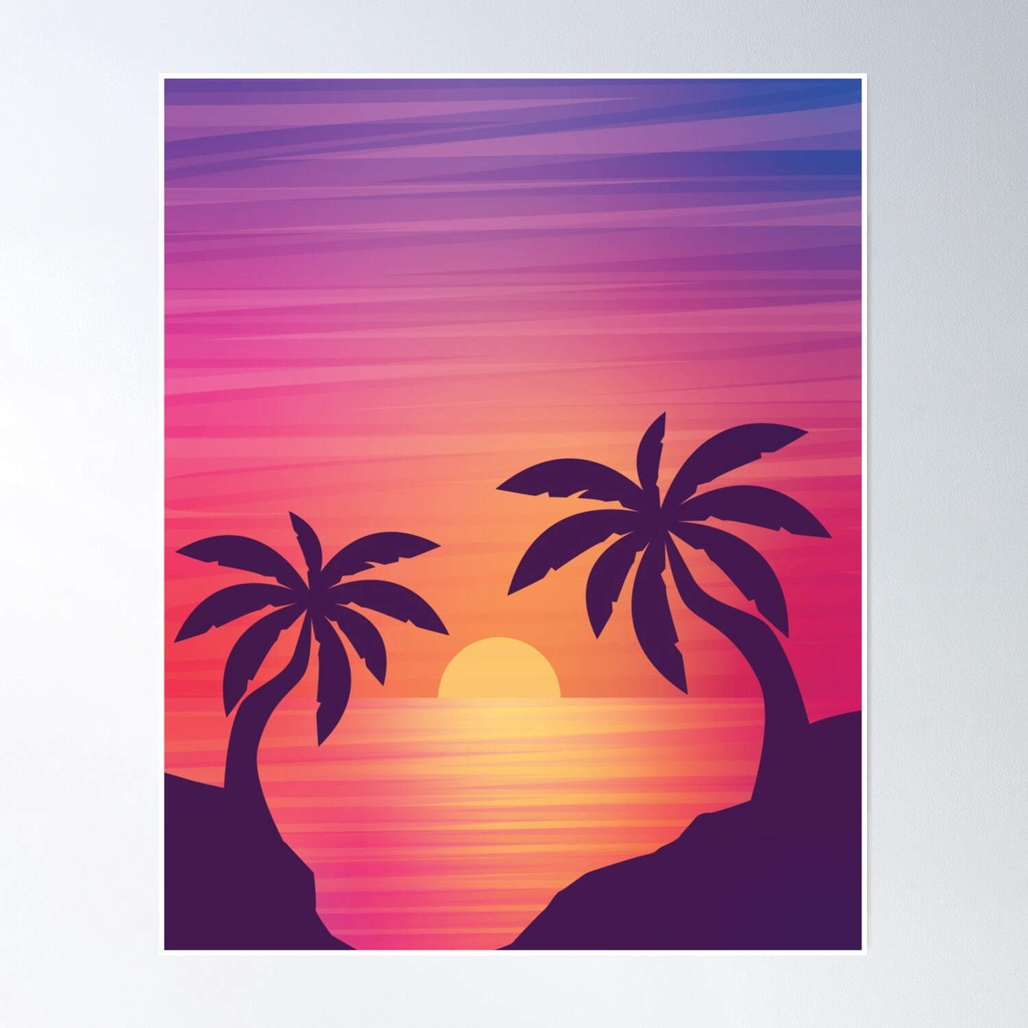 369 Prints Island View- No Framed, Vintage Wall Art, Trendy Retro Print ...