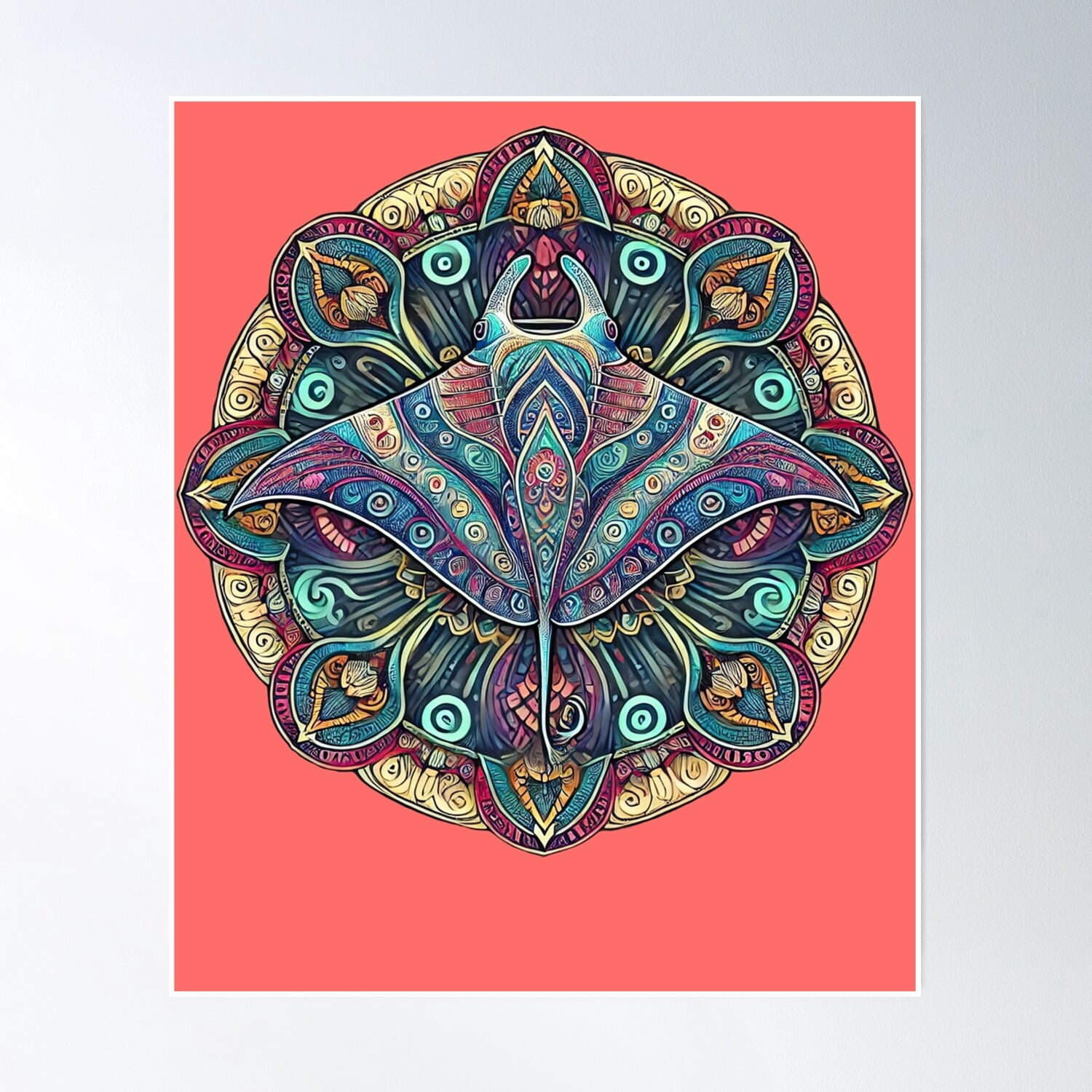 369 Prints Manta Ray Mandala Design For Manta Ray Fans And Ocean ...