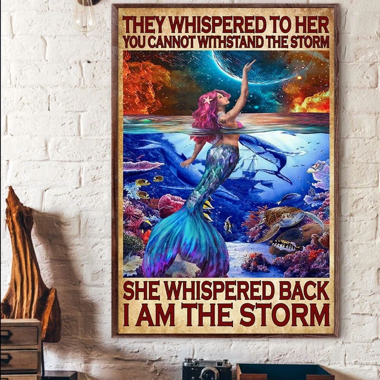 369 Prints Mermaid They Whispered To Her I Am The Storm Mermaids Moon ...