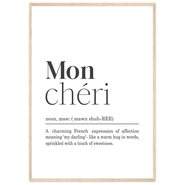 369 Prints Mon Cheri Definition Printinstant Downloadromantic Home ...