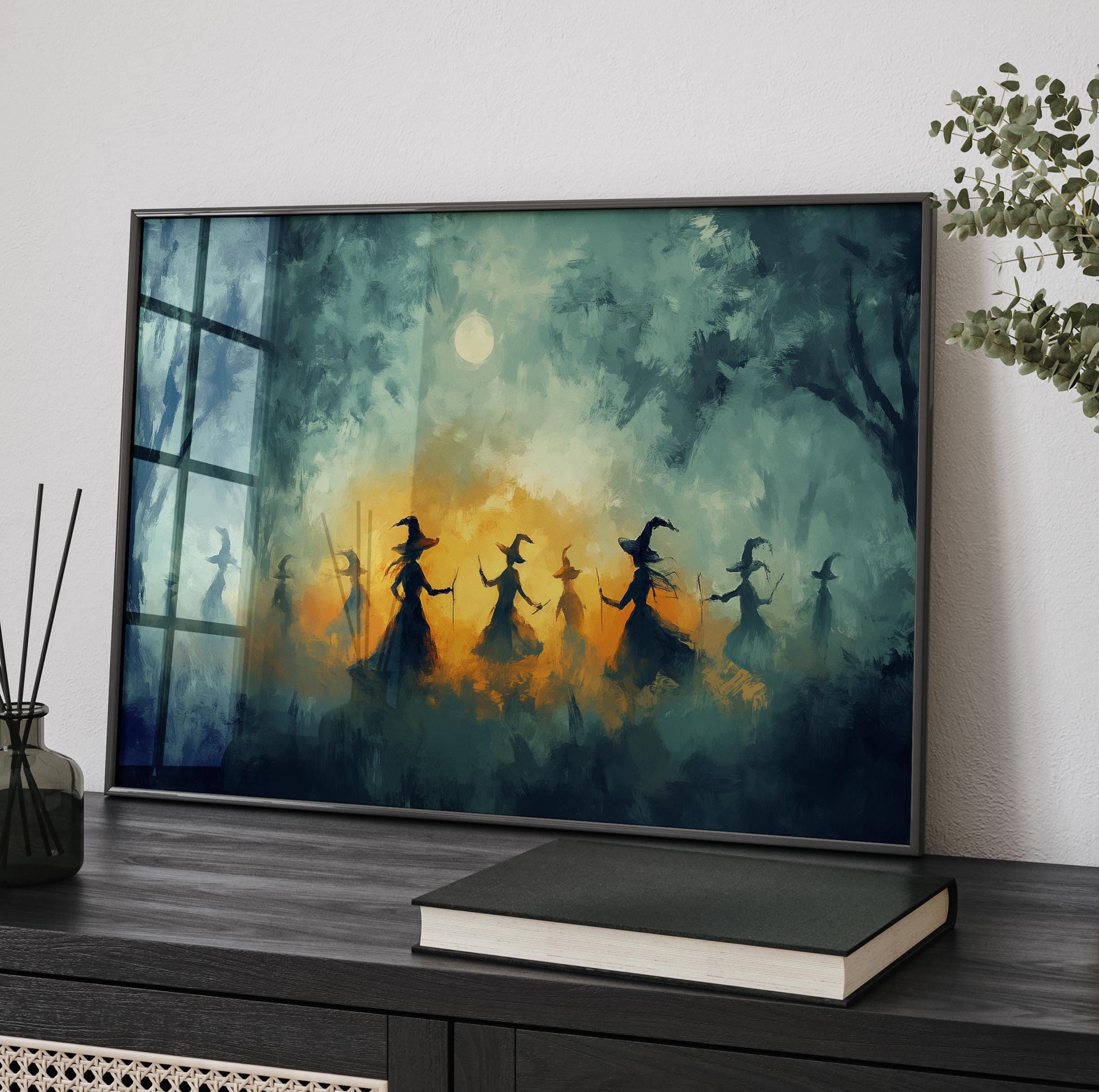 369 Prints Moonlit Dancing Witches In A Misty Field Impressionism Poster Witchy Art, Mystical ...