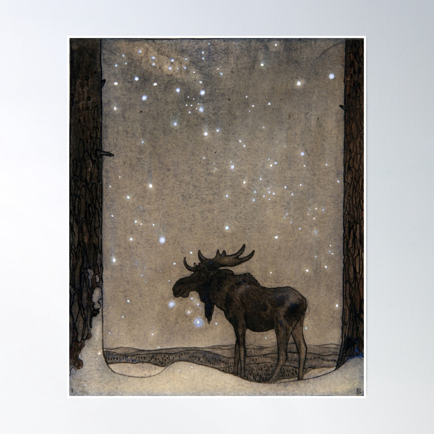 369 Prints Moose Vintage John Bauer Fantasy Artwork- No Framed, Vintage ...